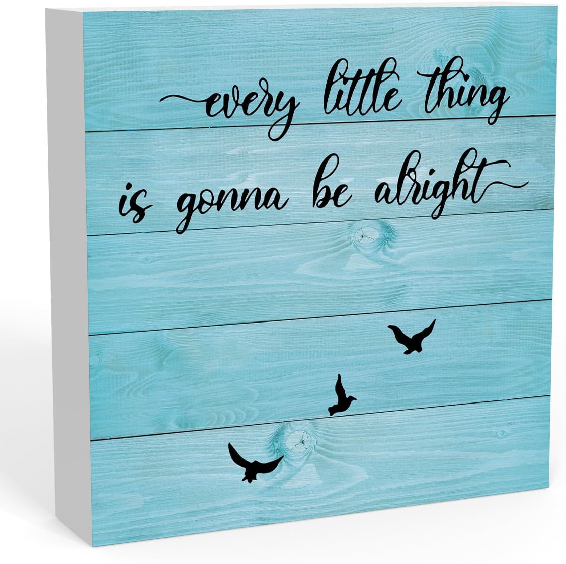 Zomyto 5"x5" Every Little Thing is Gonna Be Alright Sign, Inspirational ...