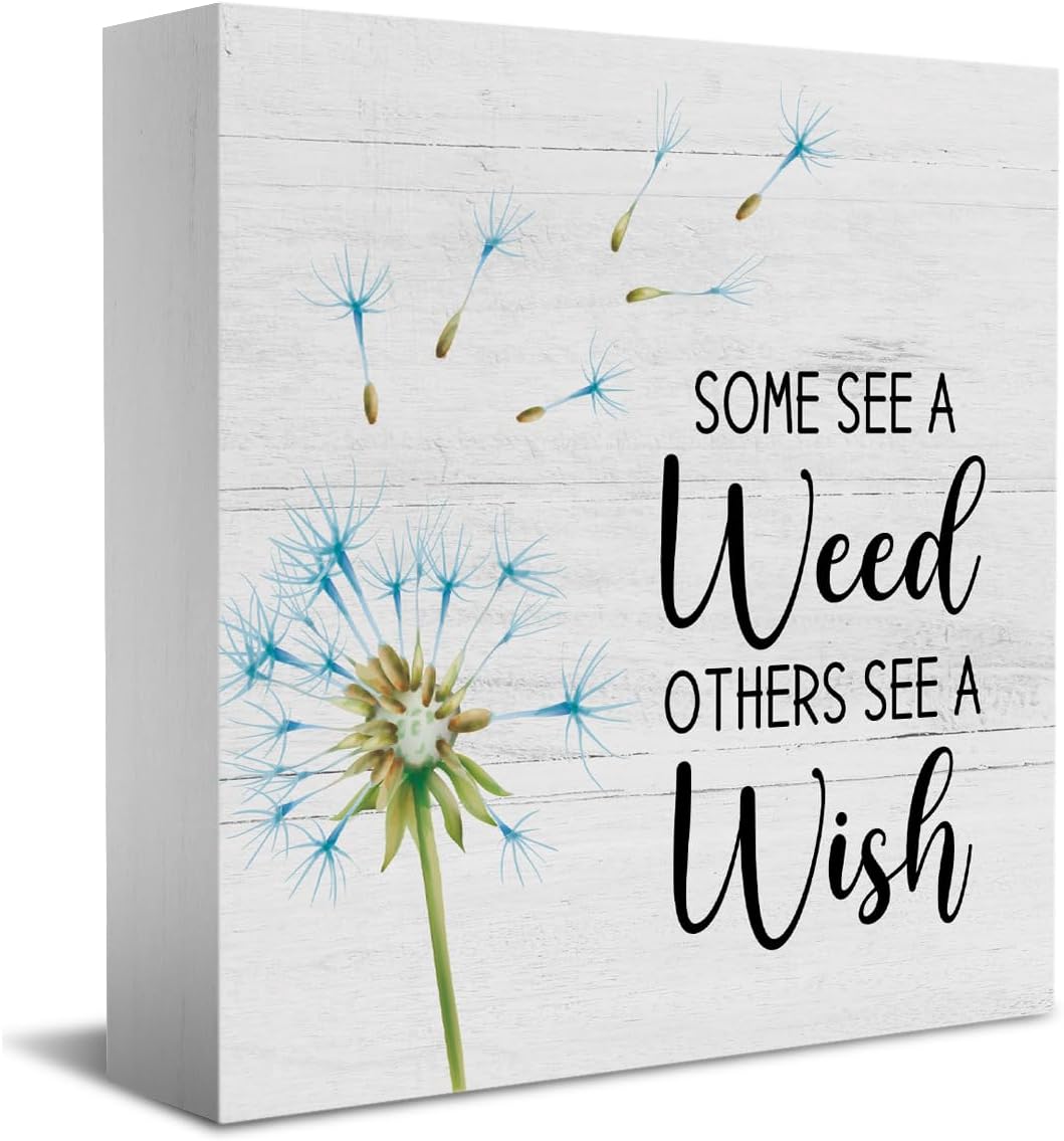 Zomyto 5"x5" Farmhouse Spring Wooden Box Sign Spring Sign Funny Weed ...