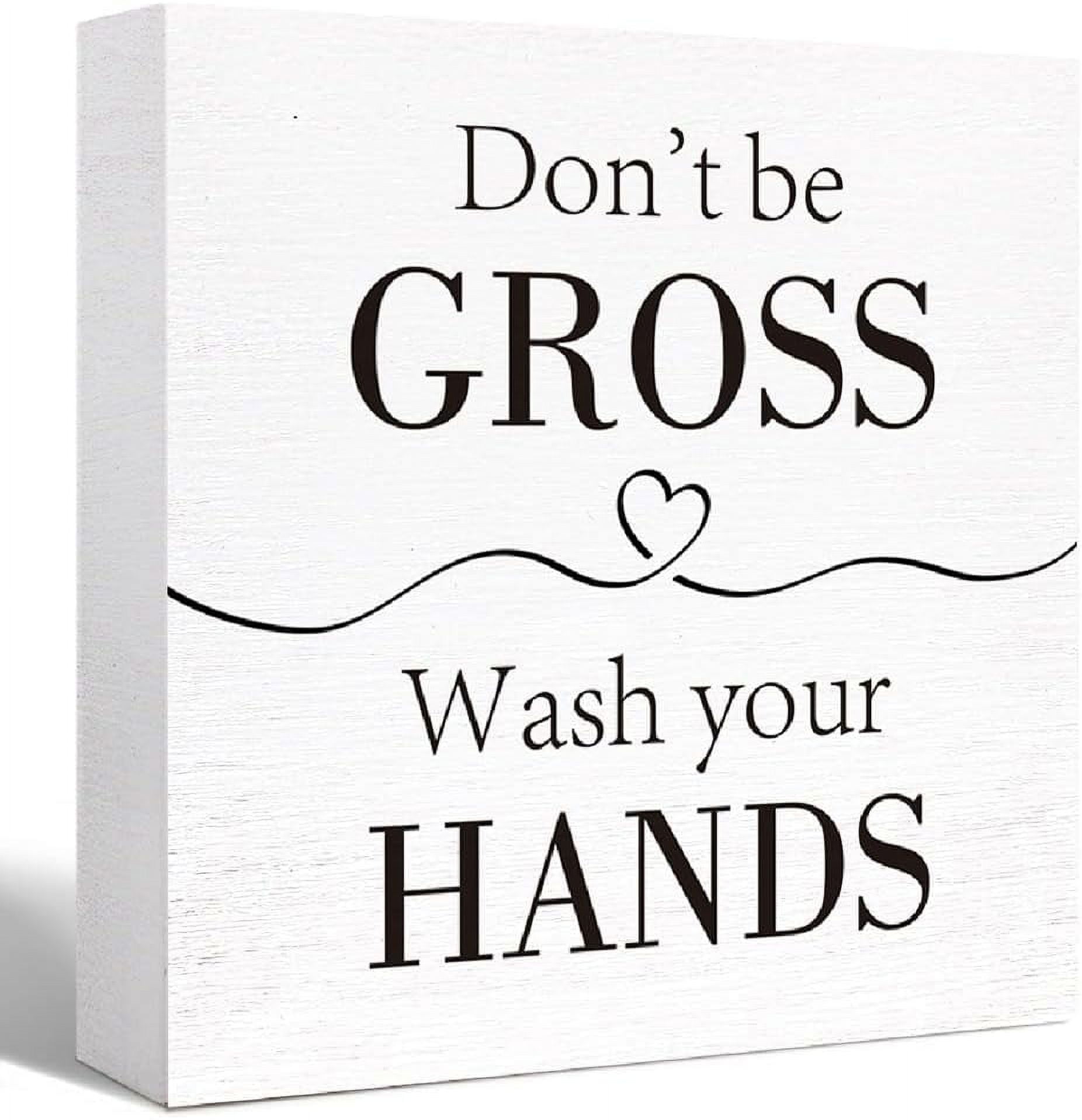 Zomyto 5"x5" Funny Bathroom Wood Sign Don't Be Gross Wash Your Hands ...