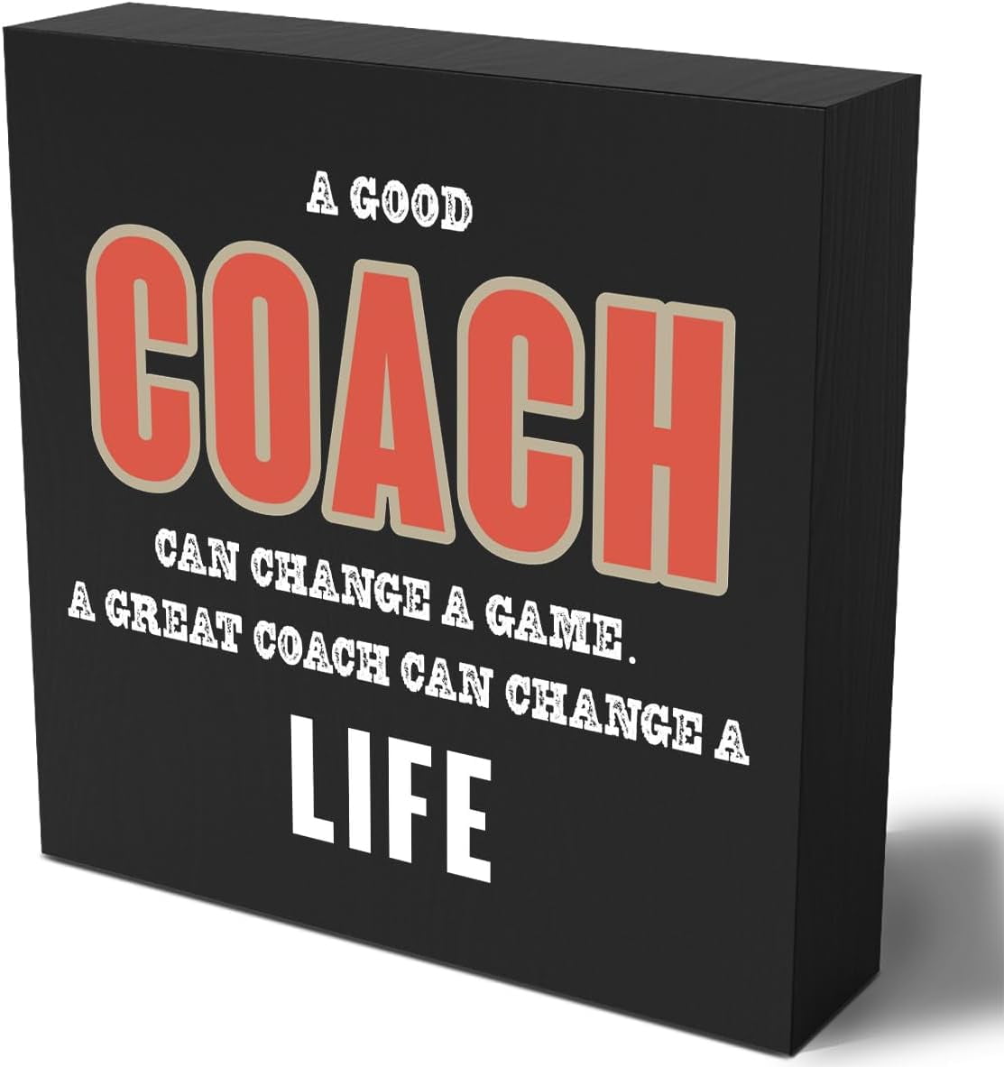 Zomyto 5"x5" Funny Coach Wooden Box Sign Plaque a Good Coach Can Change ...