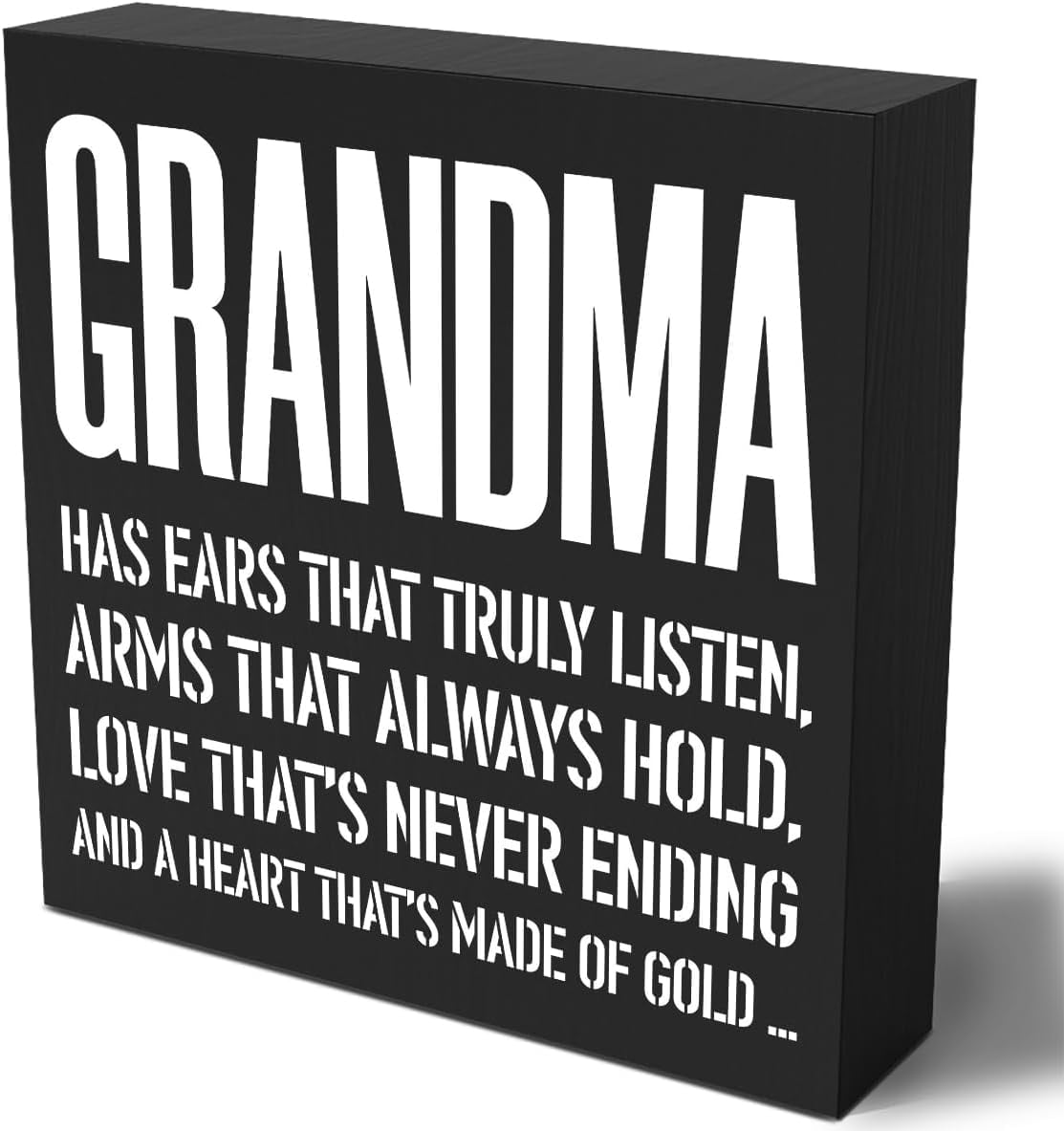 Zomyto 5"x5" Funny Grandma Wooden Box Sign Plaque Grandma has Ears That ...
