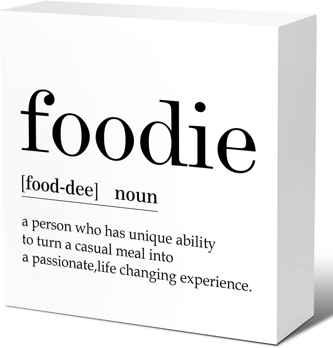 Zomyto 5"x5" Funny Kitchen Wood Block Signs,Foodie Definition Wooden ...