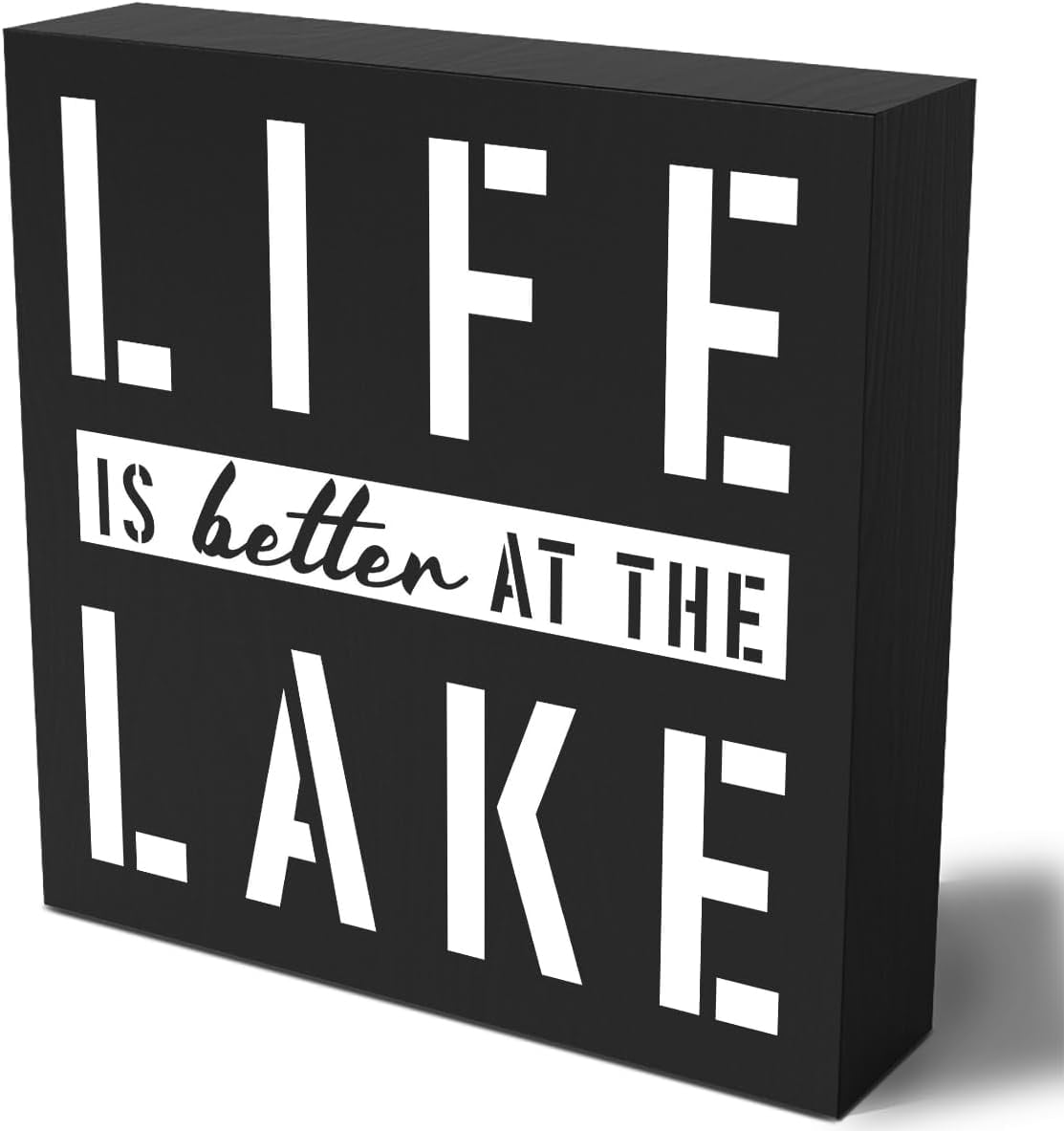 Zomyto 5"x5" Funny Lake House Wooden Box Sign Plaque Life is Better at ...