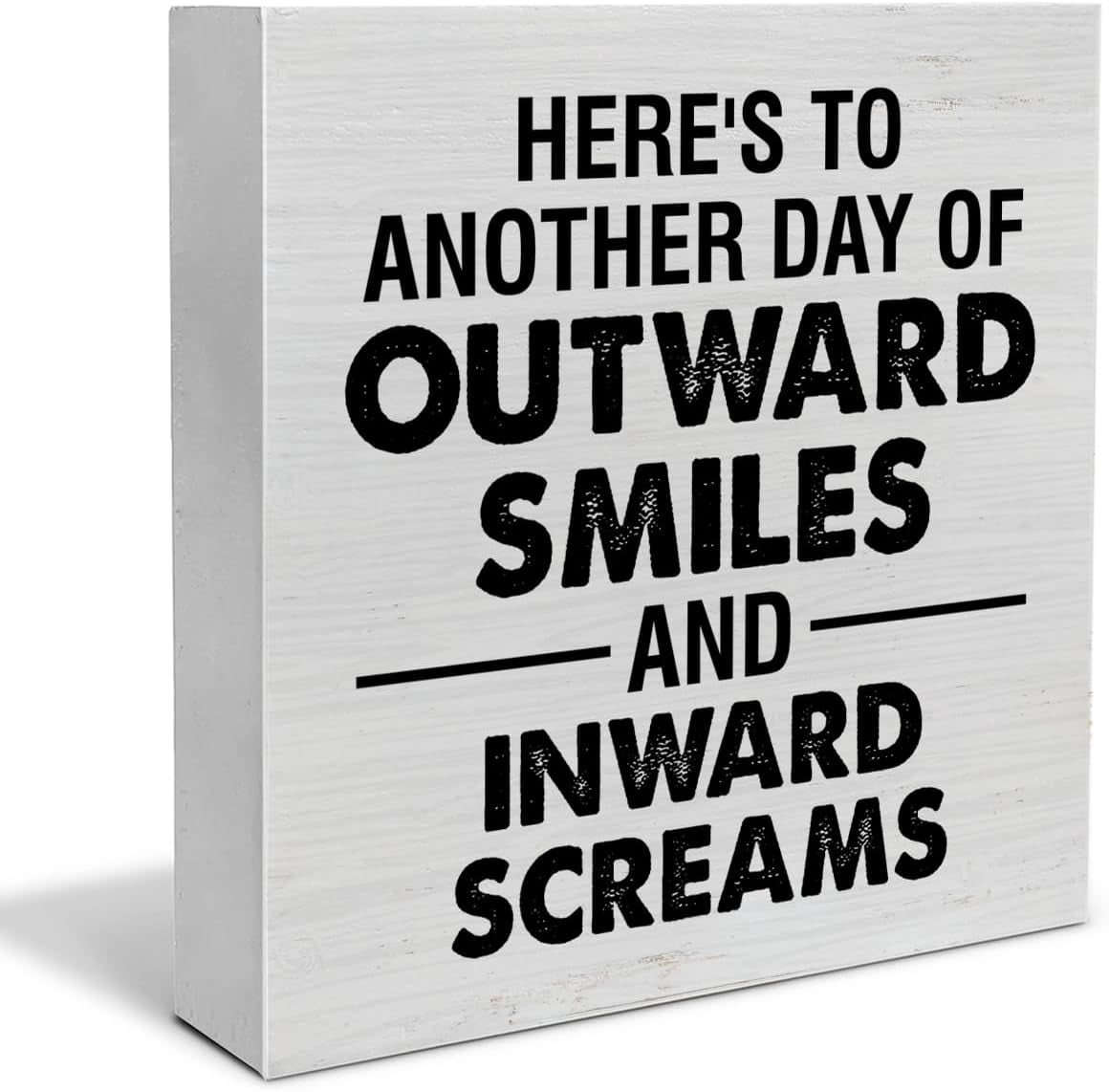 Zomyto 5"x5" Funny Office Signs Here's to Another Day of Outward Smiles ...
