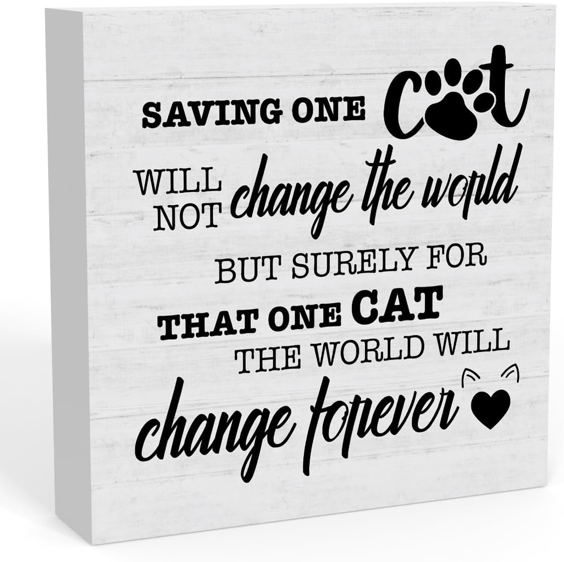 Zomyto 5"x5" Funny Saving One Cat Will Not Change the World Sign, Home ...