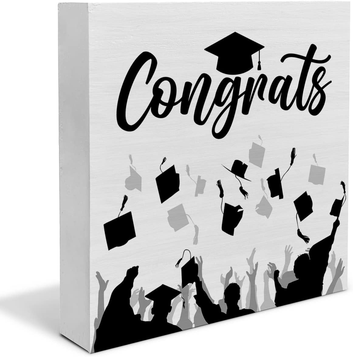 Zomyto 5"x5" Graduation Wood Box Sign Decor Desk Sign Graduate Congrats ...