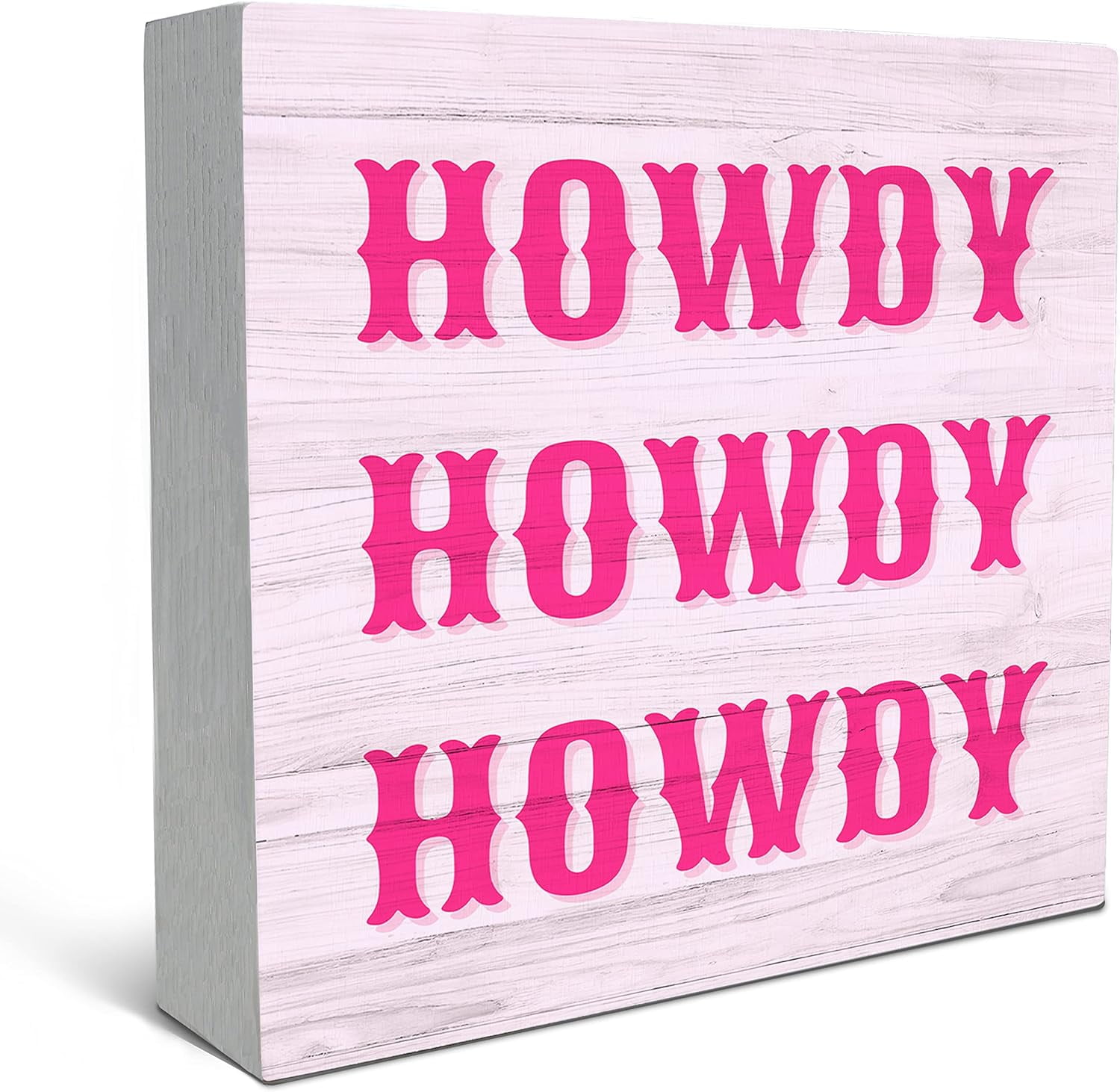 Zomyto 5"x5" Hot Pink Howdy Preppy Wood Box Sign Desk Decor，Pink Preppy ...
