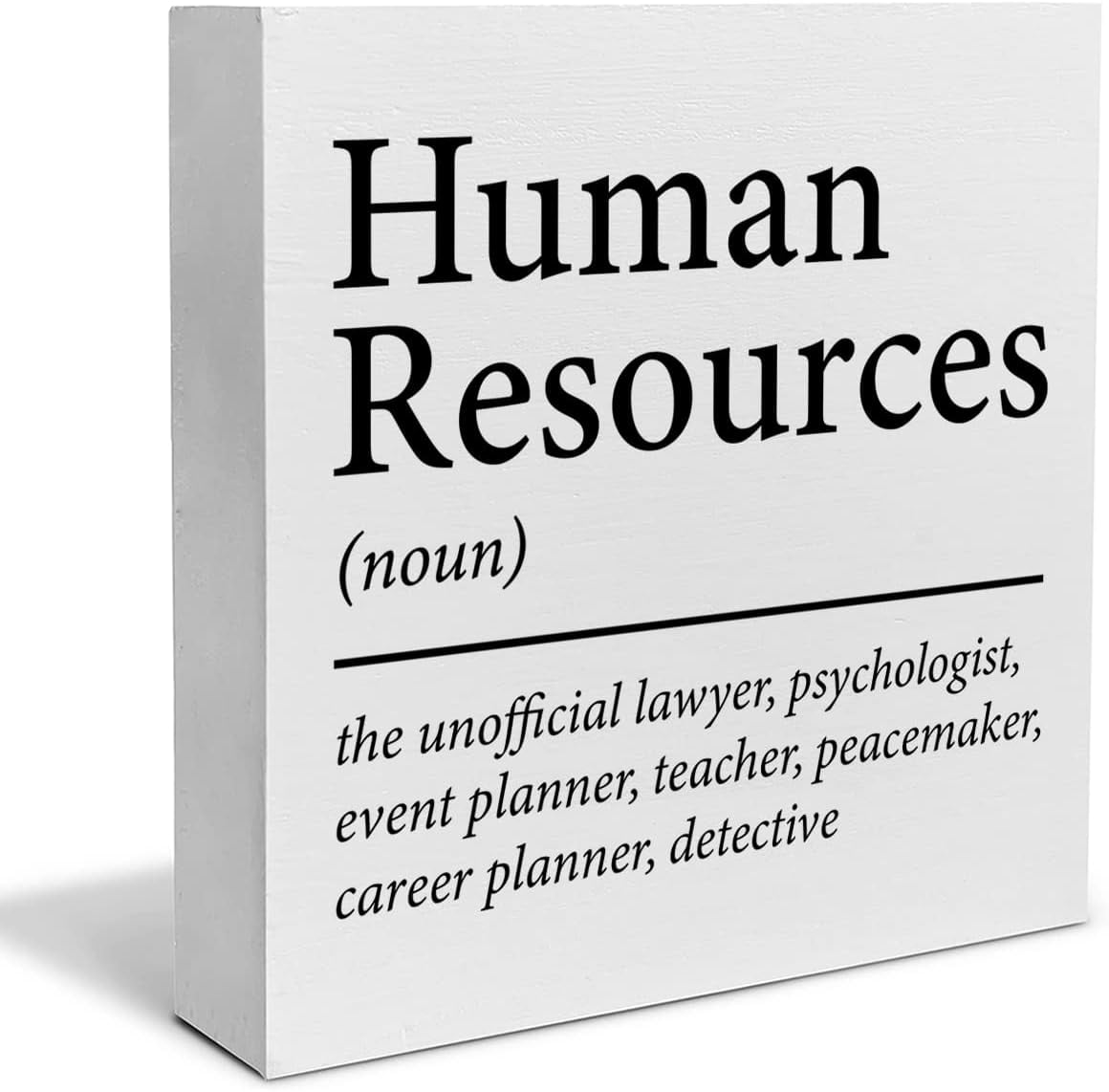 Zomyto 5"x5" Human Resources Definition Decorative Wooden Box Sign HR ...