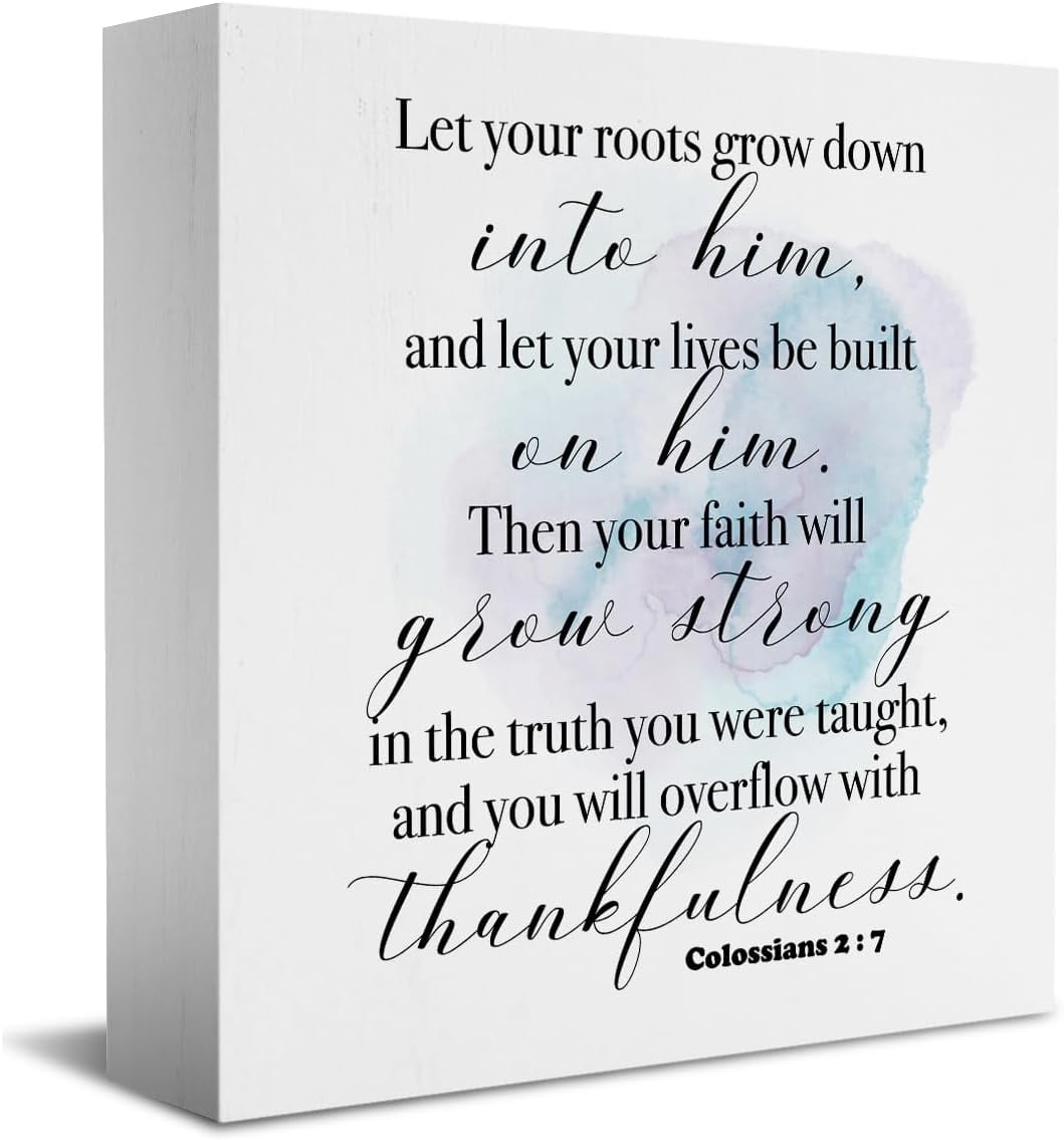Zomyto 5"x5" Inspirational Christian Decor Let Your Roots Grow Down ...