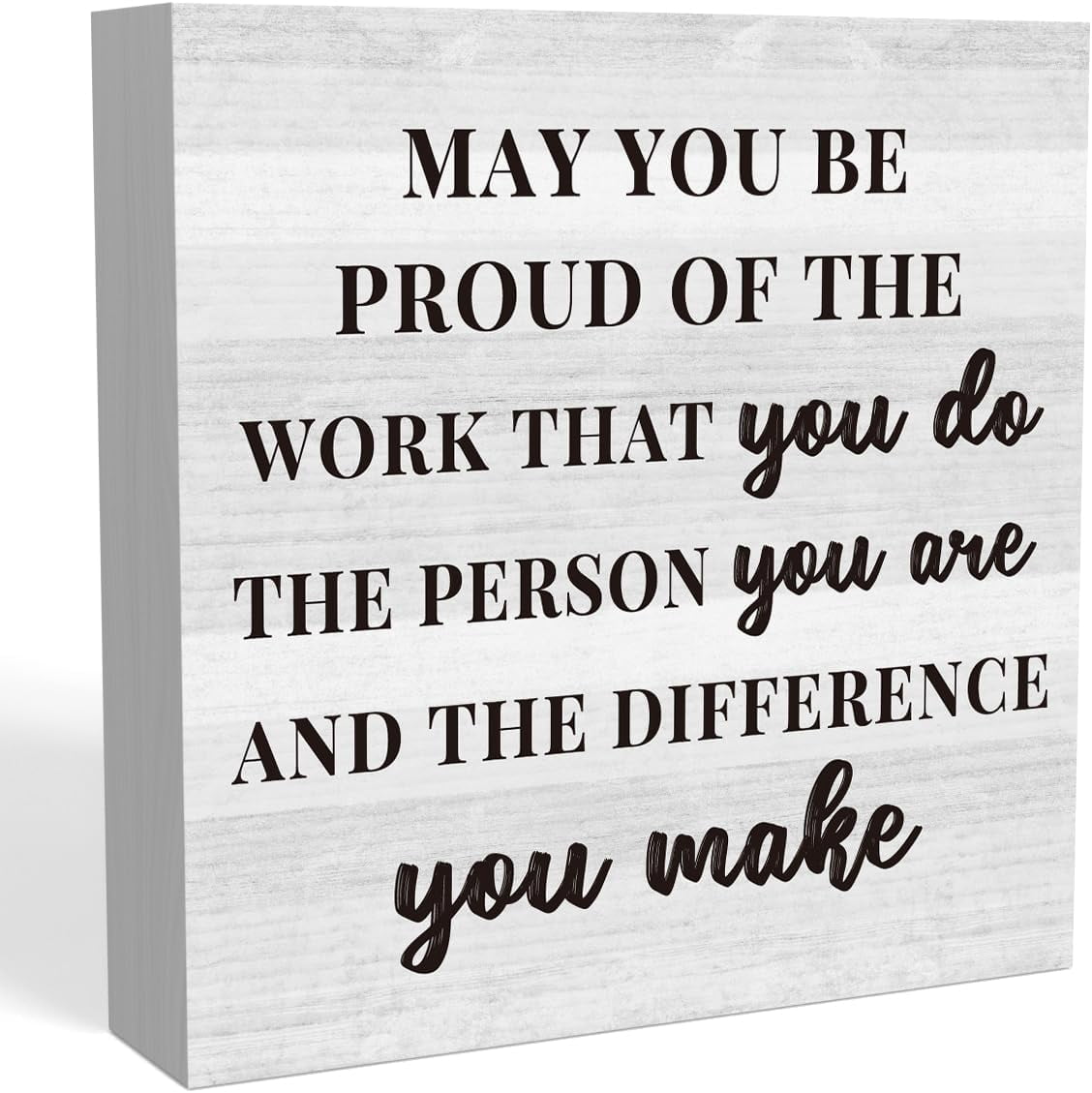 Zomyto 5"x5" Inspirational Quote Office Desk Decor Cute Wood Box Sign ...