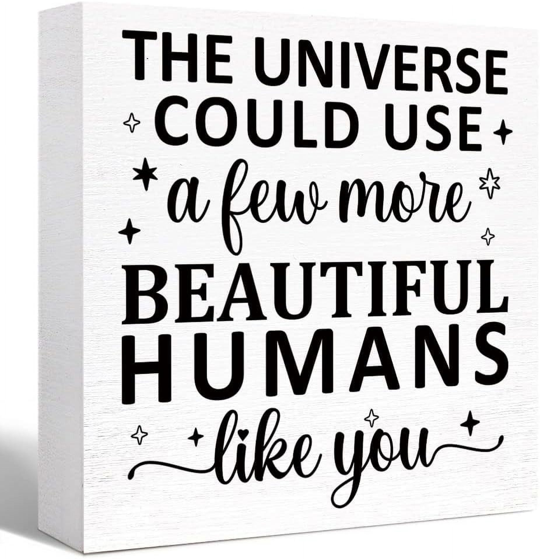 Zomyto 5"x5" Inspirational Wood Box Sign The Universe Could Use a Few ...