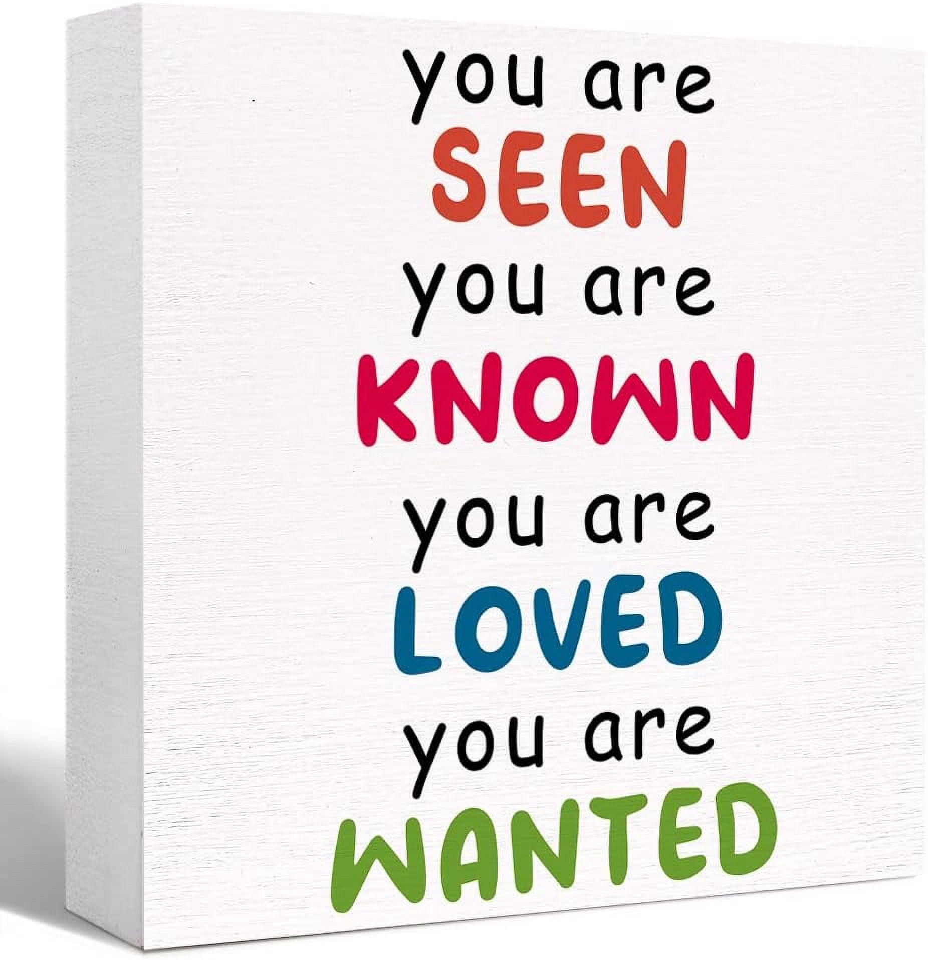 Zomyto 5"x5" Inspirational Wood Box Sign You Are Seen Known Loved ...