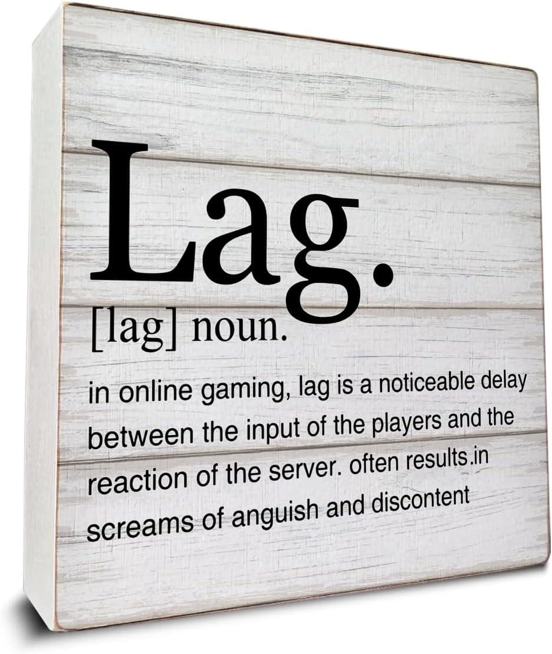 Zomyto 5"x5" Lag Definition Wooden Box Sign Gamer Gaming Desk ...