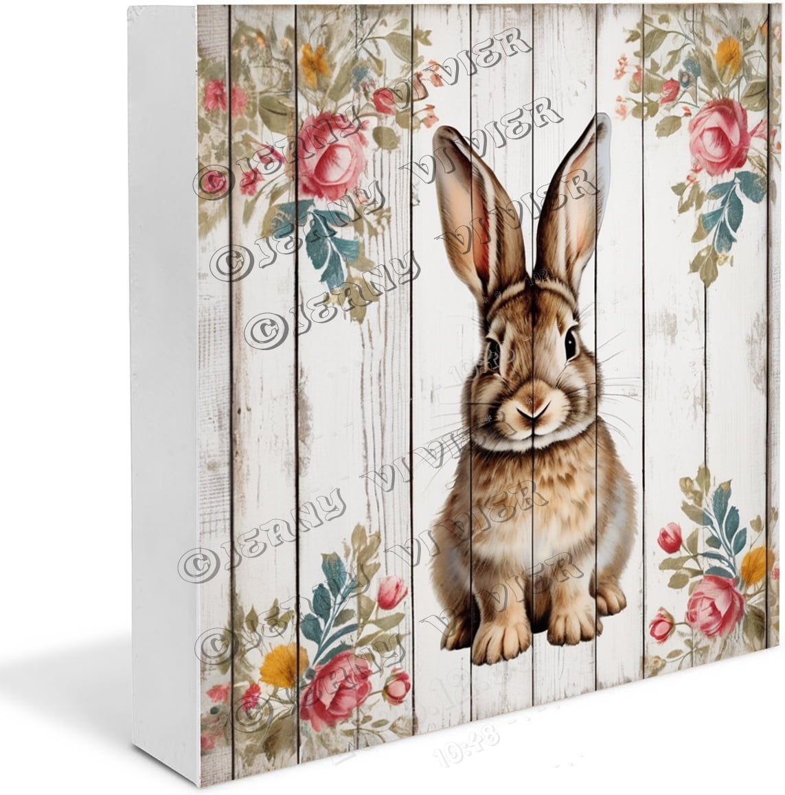 Zomyto 5"x5" Rabbit Wooden Box Sign Work Desk Centerpiece - Walmart.com
