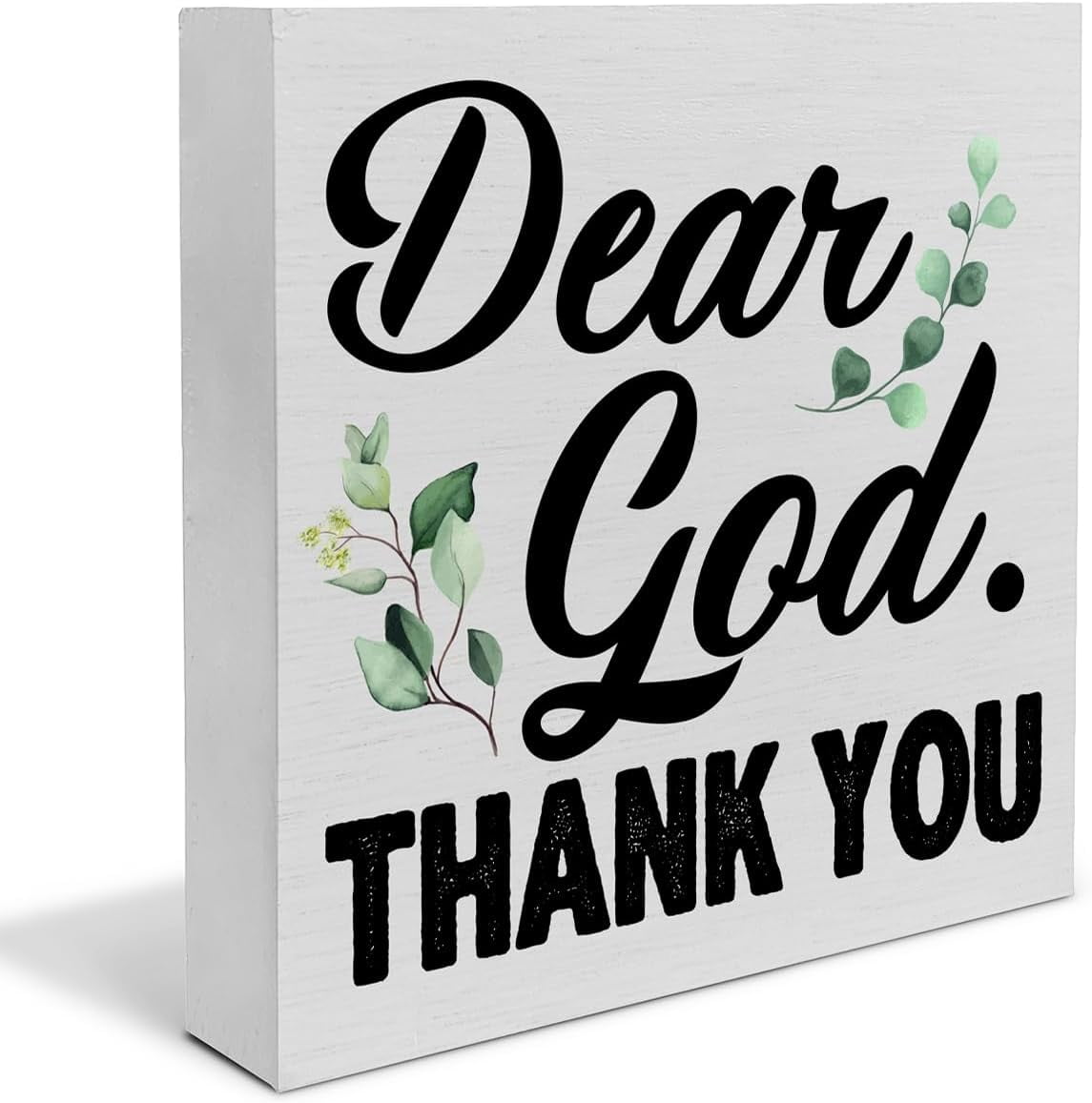 Zomyto 5"x5" Rustic Christian Wooden Box Sign Religious Desk Decor,Dear ...