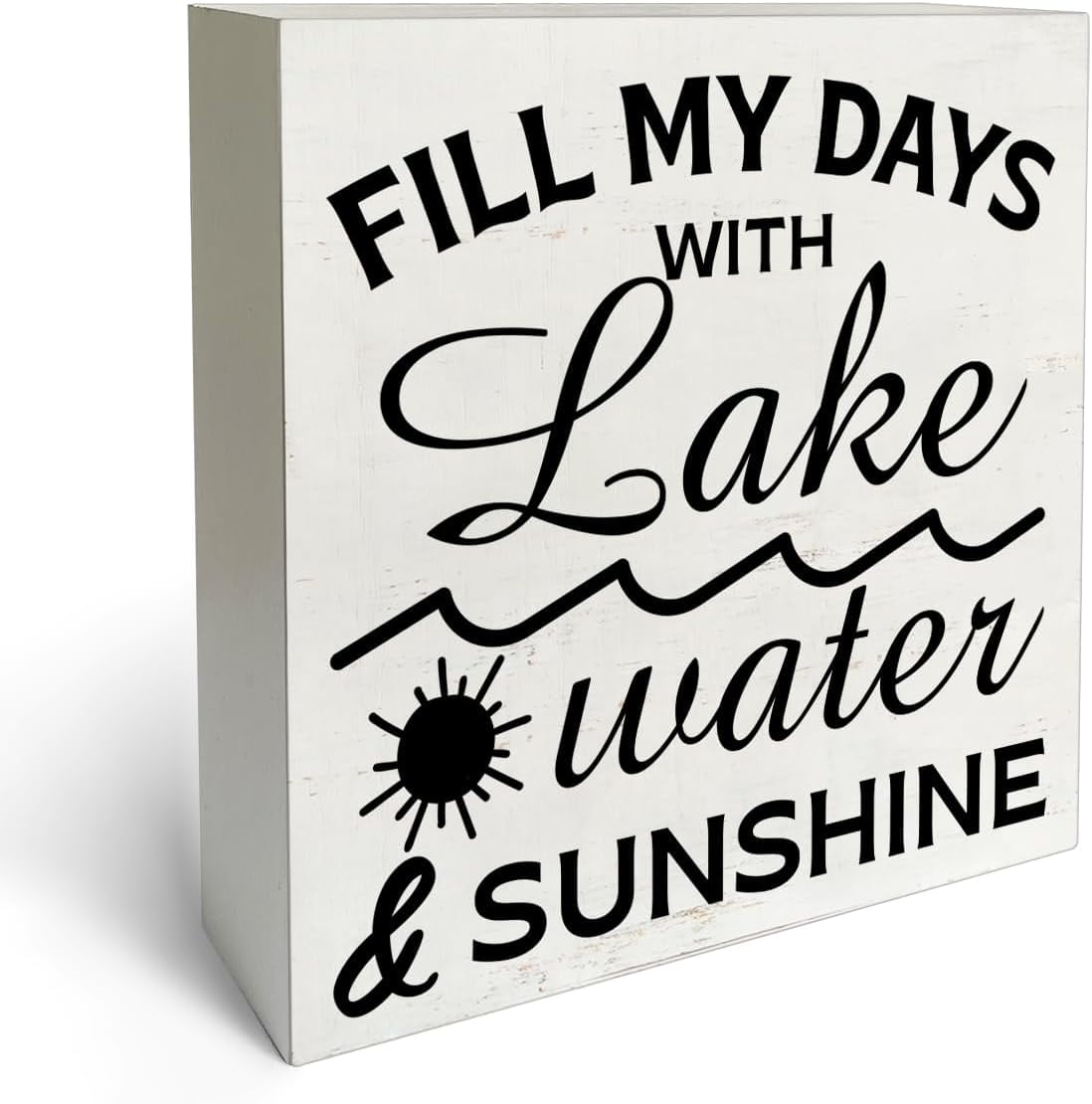 Zomyto 5"x5" Rustic Farmhouse Style Fill My Days With Lake Water and ...