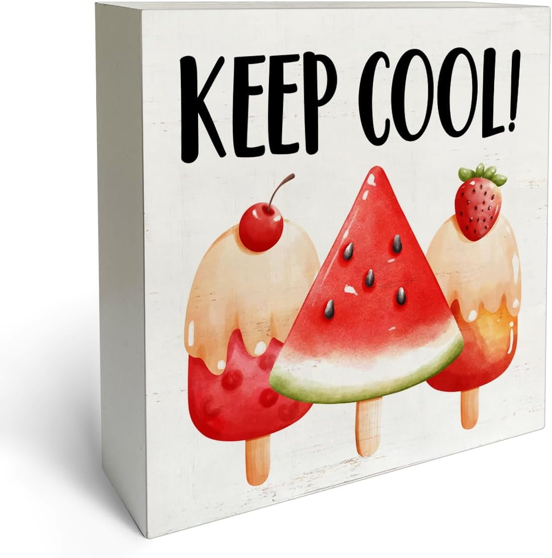 Zomyto 5"x5" Rustic Farmhouse Style Keep Cool Watermelons Box Sign Wood ...