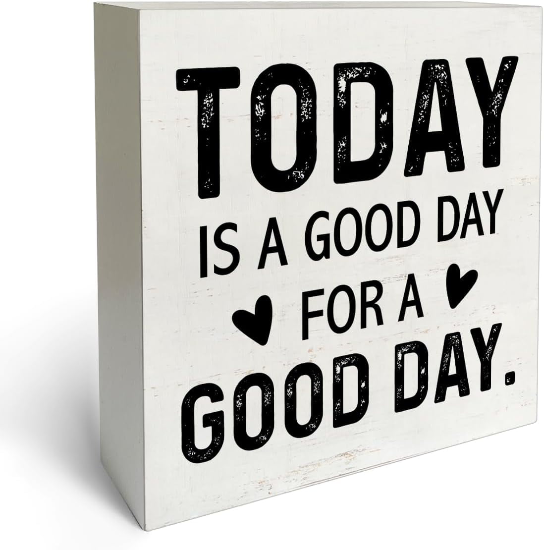 Zomyto 5"x5" Rustic Farmhouse Style Positive Sayings Box Sign Wood Desk ...