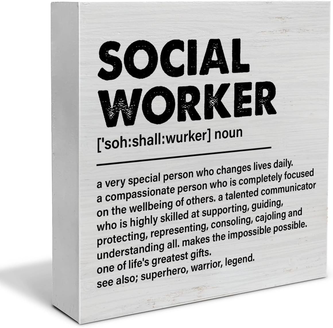 Zomyto 5"x5" Social Worker Appreciation Gifts Social Worker Wooden Sign ...