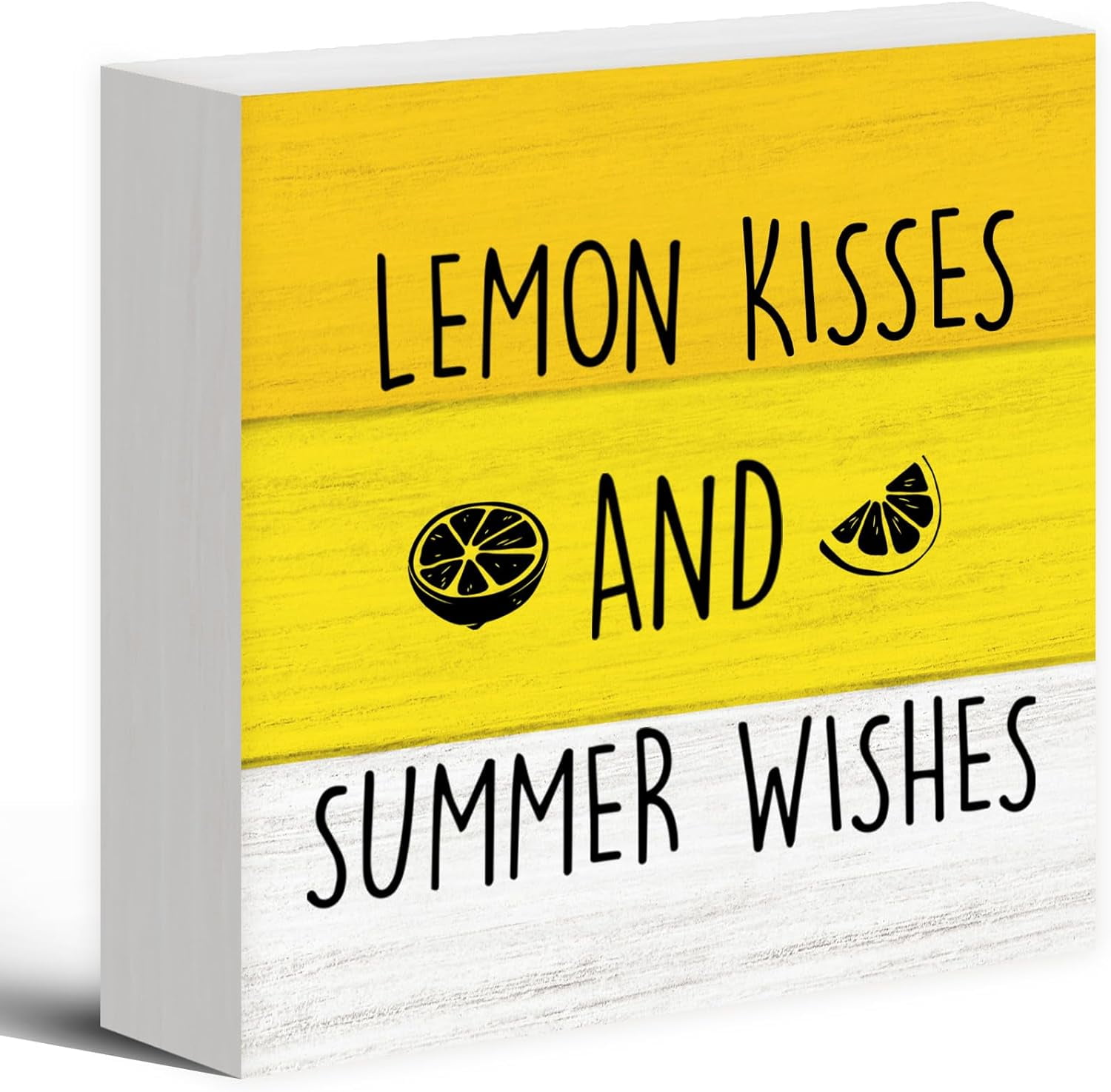 Zomyto 5"x5" Summer Lemon Wood Box Sign Desk Decor, Summer Lemon ...
