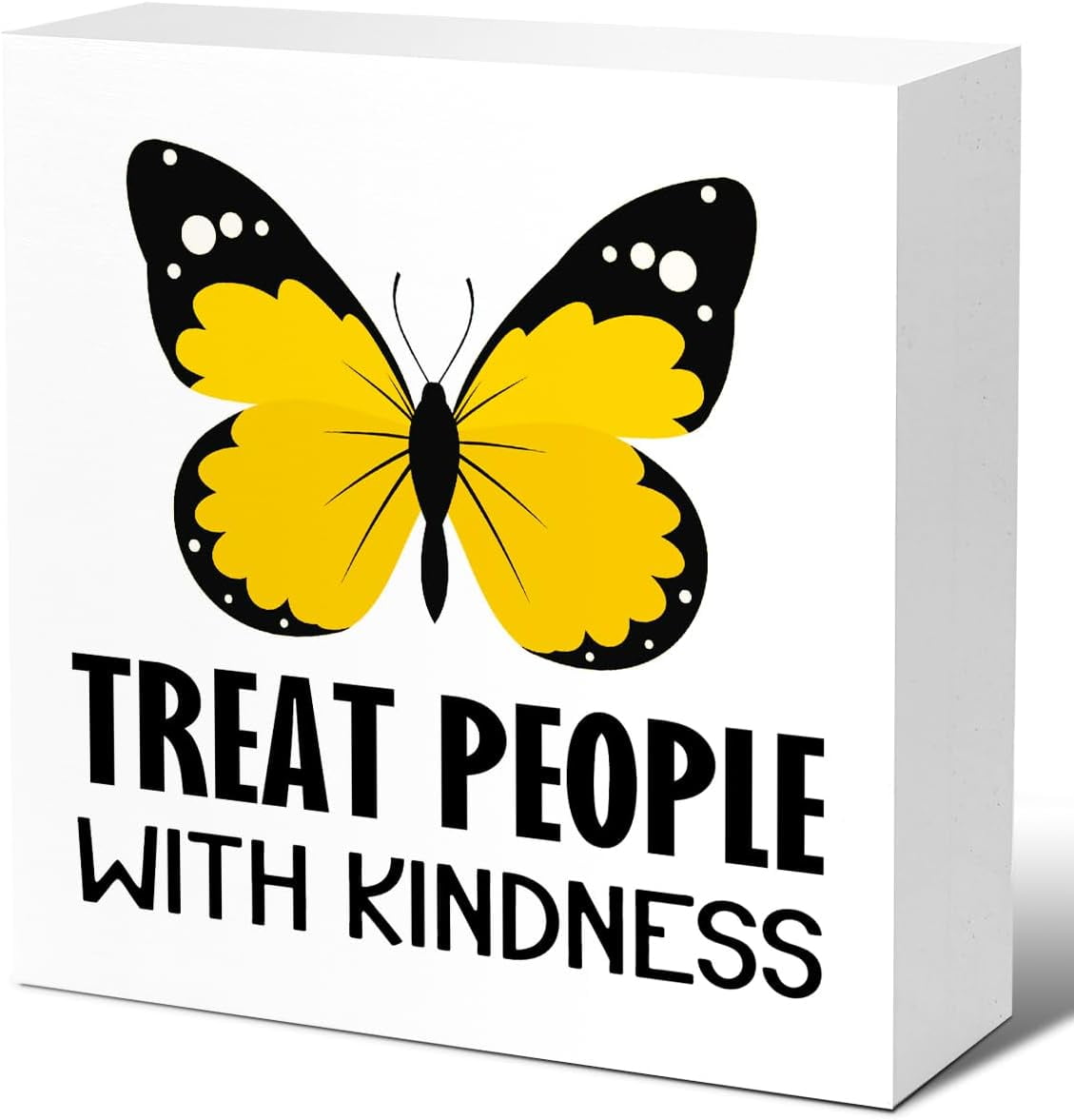 Zomyto 5"x5" Treat People with Kindness Wood Block Sign,Kindness Desk ...