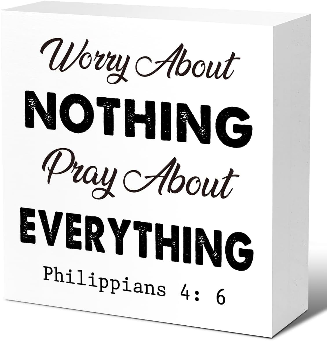 Zomyto 5"x5" Wood Block Sign,Bible Verse Desk Decor Scripture Art Decor ...