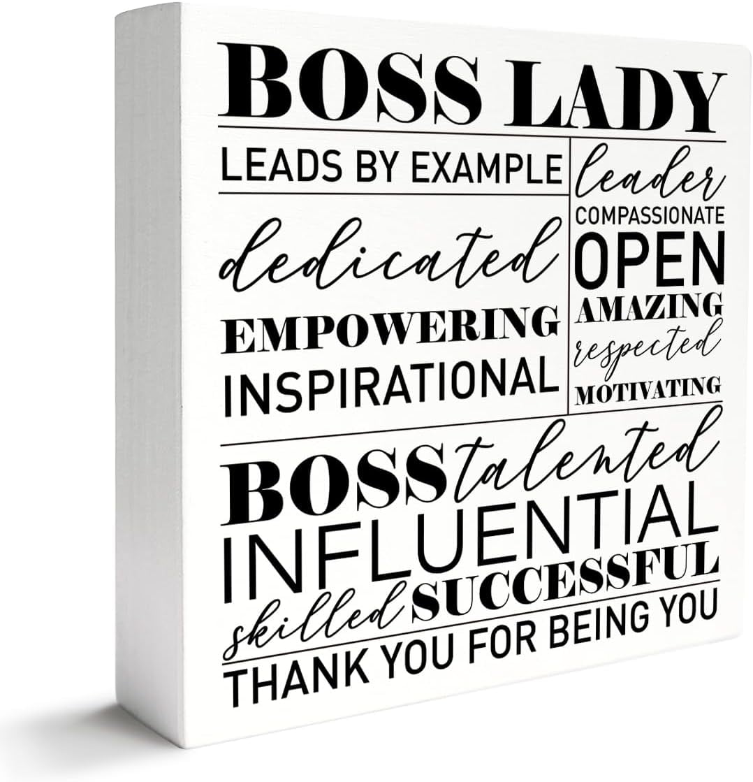 Zomyto 5"x5" Wooden Box Sign,Appreciation Thank You for Best Boss Boss ...