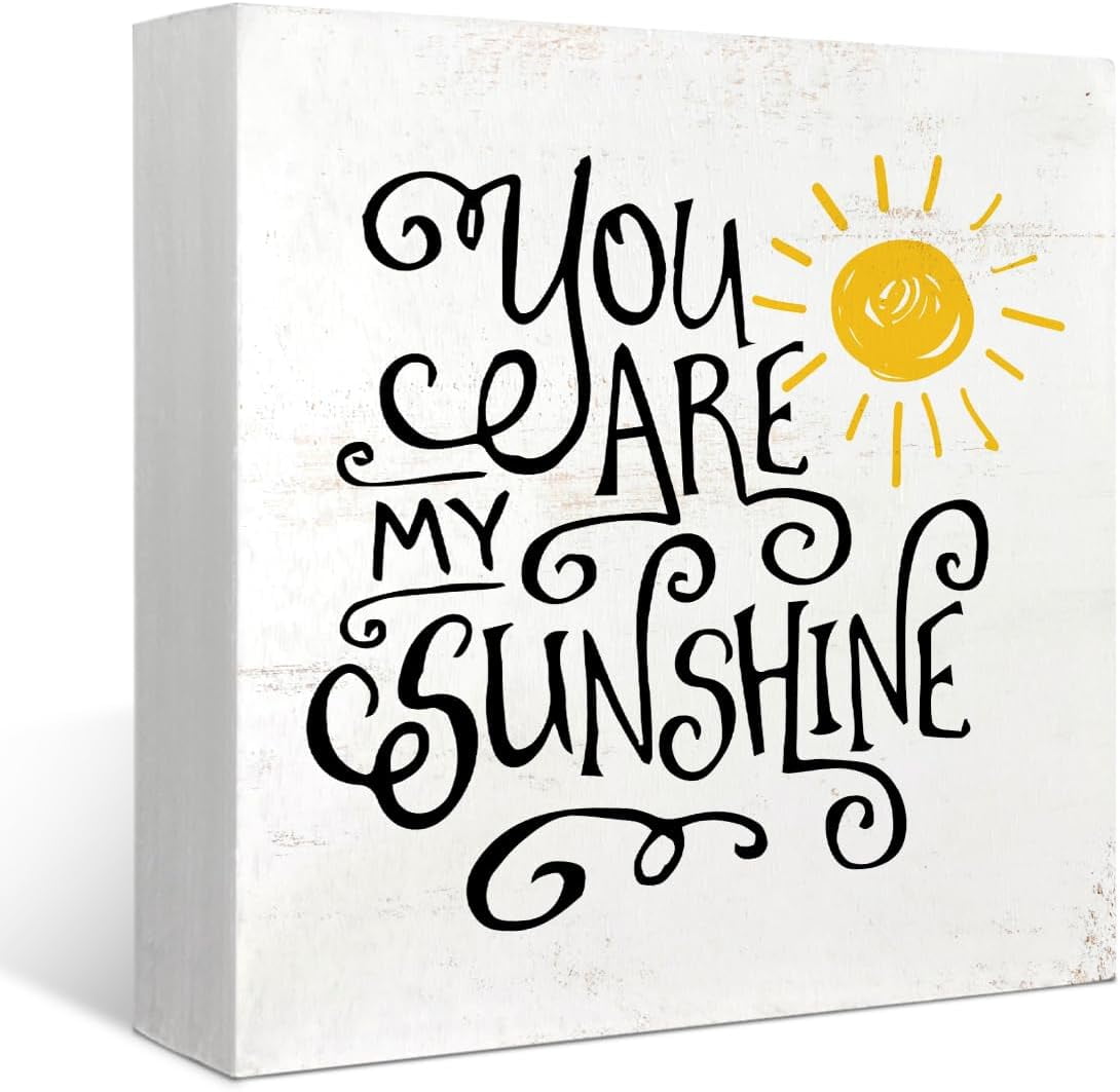 Zomyto 5"x5" You are My Sunshine Inspirational Wood Box Sign Desk Decor ...