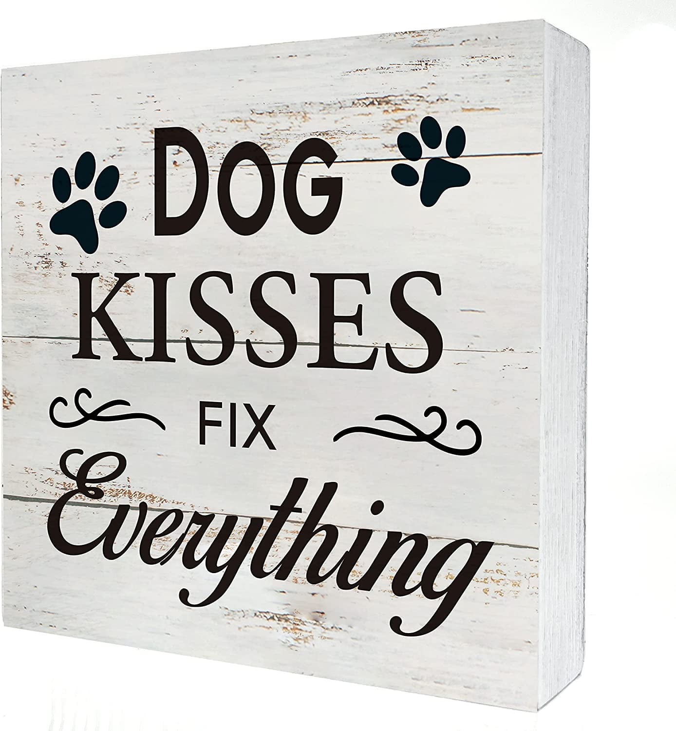 Zomyto 5x5 IN Dog Kisses Fix Everything Wooden Box Sign Desk Decor ...