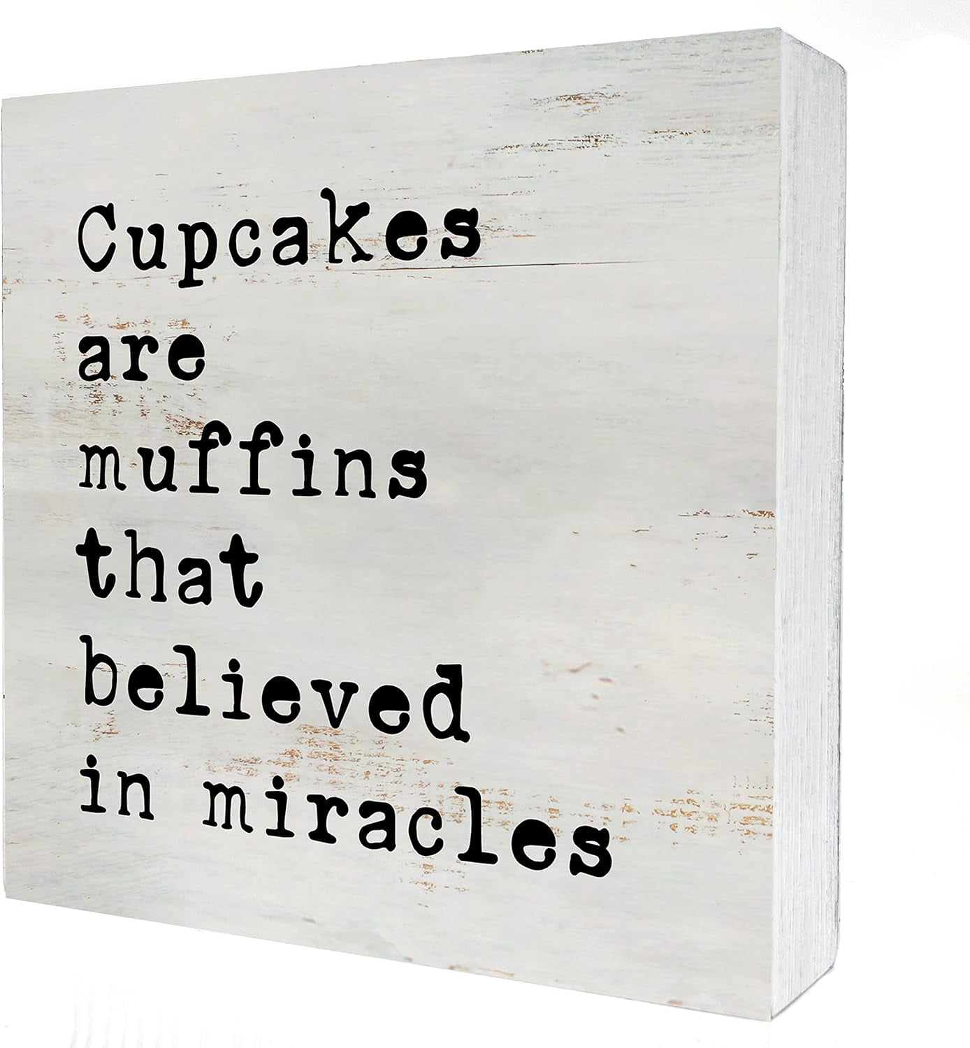 Zomyto 5x5 IN Funny Wooden Box Sign Desk Decor Cupcakes are Muffins ...