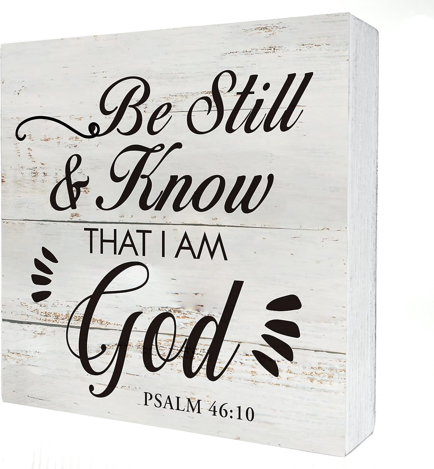 Zomyto 5x5 IN Inspirational Bible Verse Psalm 46:10 Wooden Box Sign ...