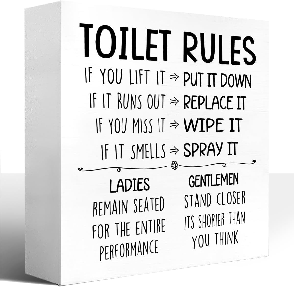 Zomyto 5x5 In Bathroom Sign, Wood Decorative Signage, Funny Bathroom ...