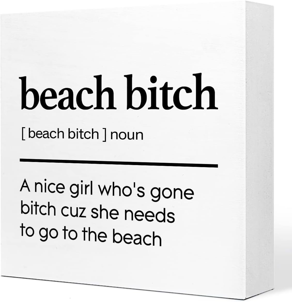 Zomyto 5x5 In Beach Definition Funny Beach Wooden Box Sign Desk Decor ...