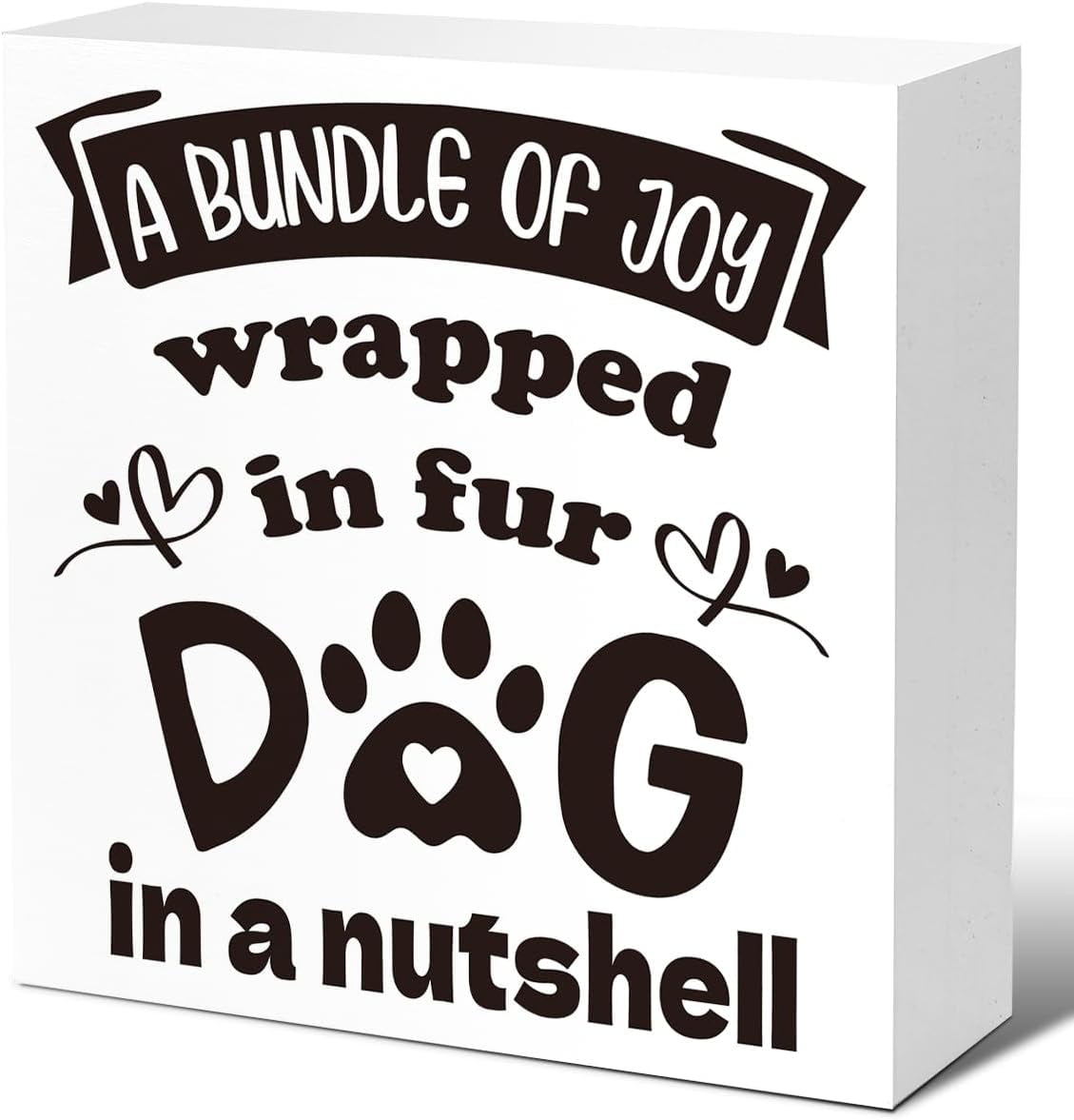 Zomyto 5x5 In Funny Dog Wooden Box Sign, A Bundle of Joy Wrapped in Fur ...