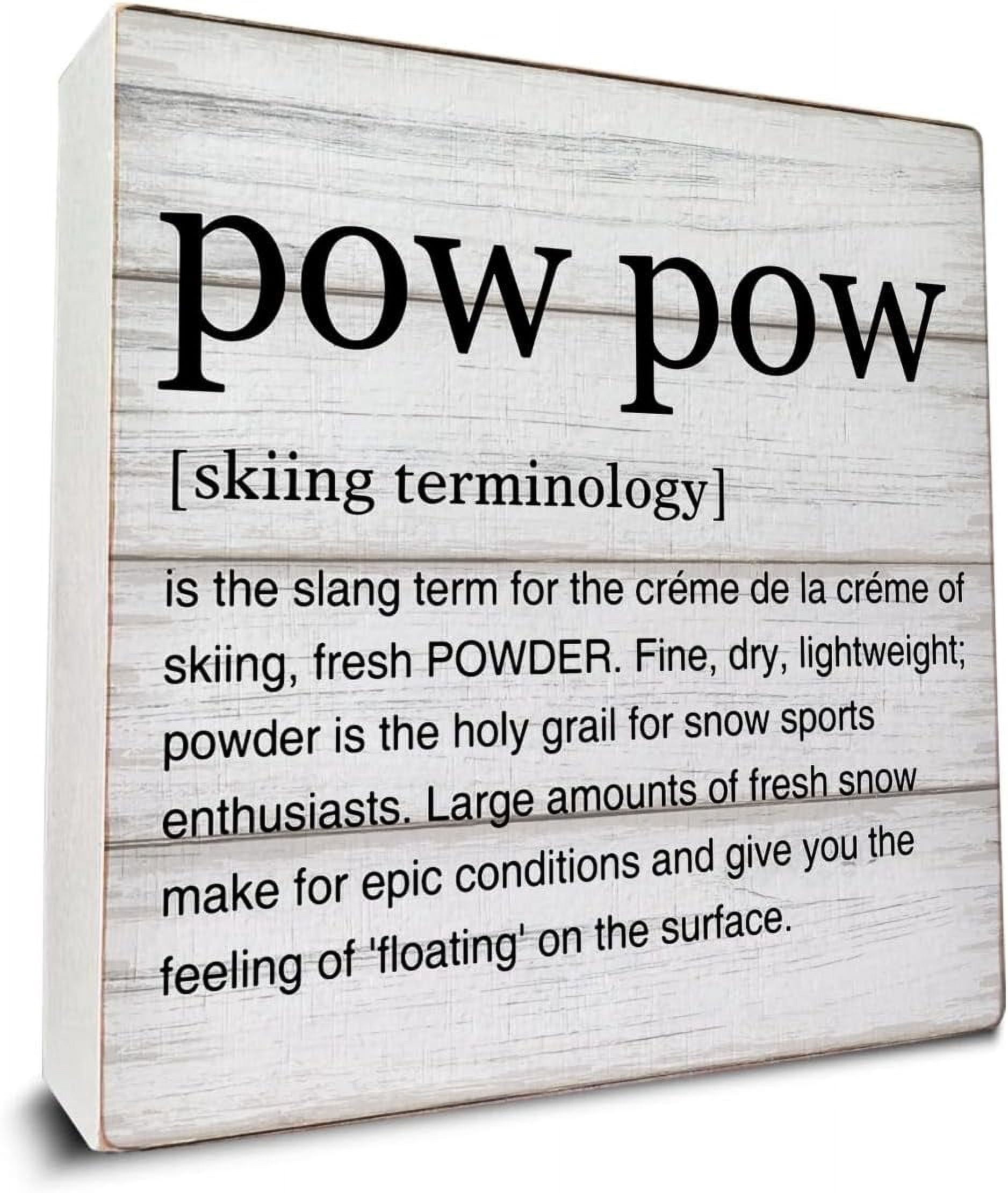 Zomyto 5x5 In Pow Pow Definition Wooden Box Sign Pow Pow Quotes Desk ...