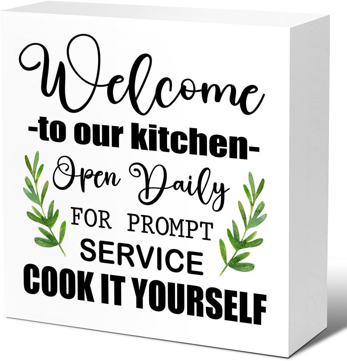 Zomyto 5x5 In Rustic Kitchen Sign Decor,Welcome to Our Kitchen Open ...