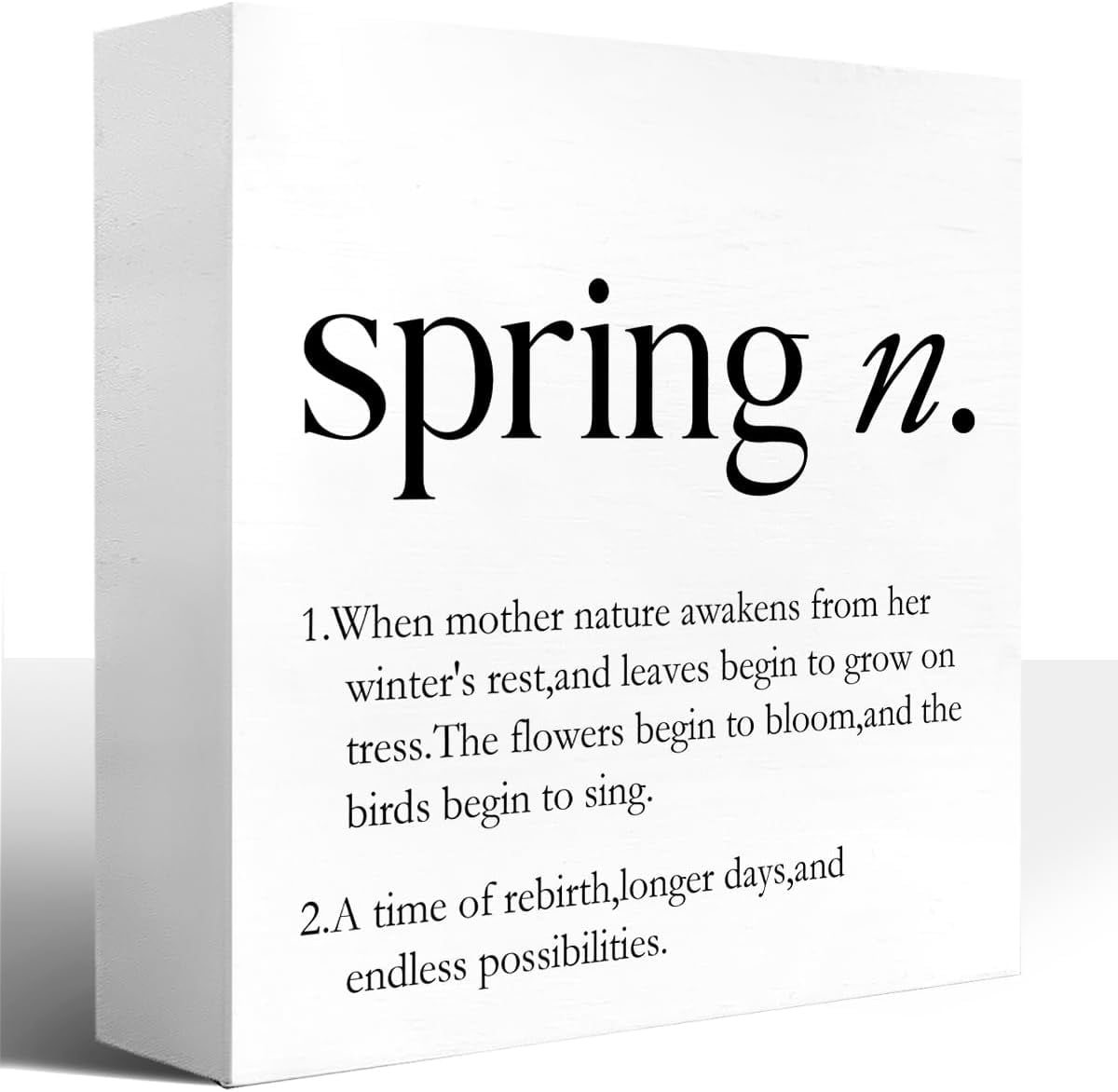 Zomyto 5x5 In Rustic Spring Wooden Box Sign,Spring Definition Wood ...
