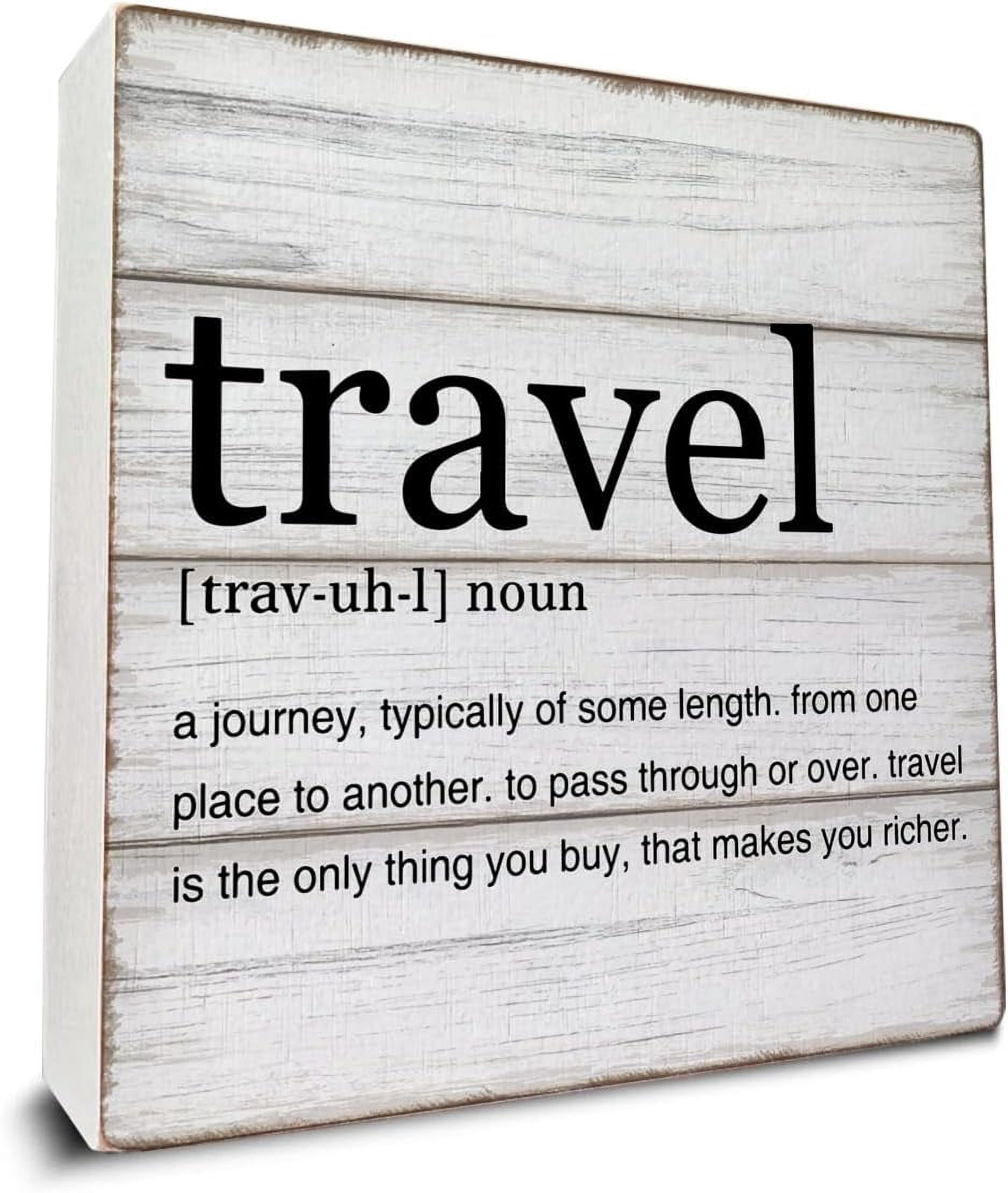 Zomyto 5x5 In Traveler Gifts Travel Definition Wooden Box Sign Travel ...