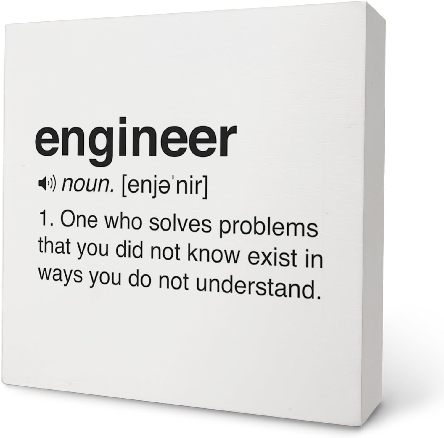 Zomyto 5x5 Inch Engineer Definition Wooden Sign - Engineer Gifts ...