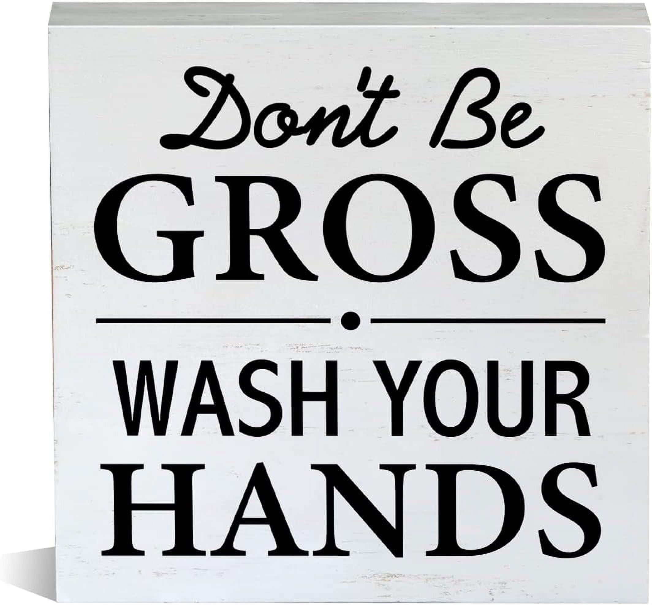 Zomyto 5x5 Inch Farmhouse Don't Be Gross Wash Your Hands Wooden Box ...