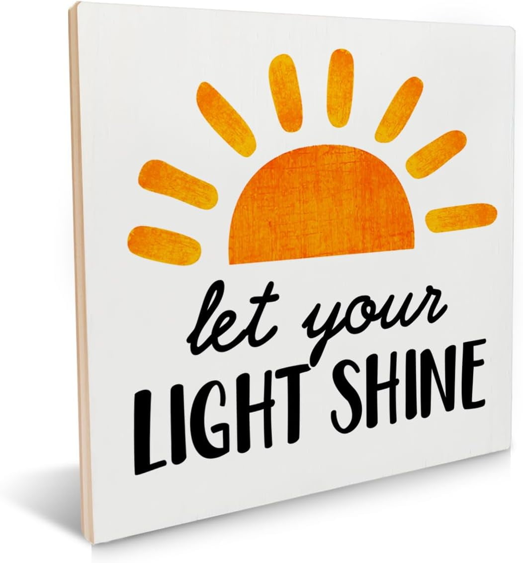 Zomyto 5x5 Inch Inspirational Sign Christian Positive Decor Let Your ...