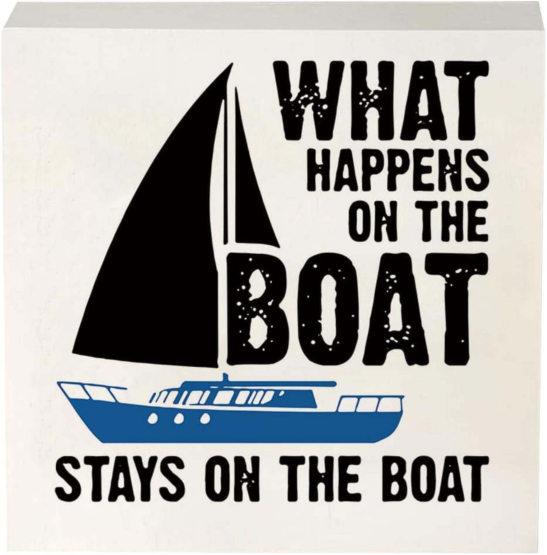 Zomyto 5x5 Inch What Happens on the Boat Stays on the Boat Wooden Box ...