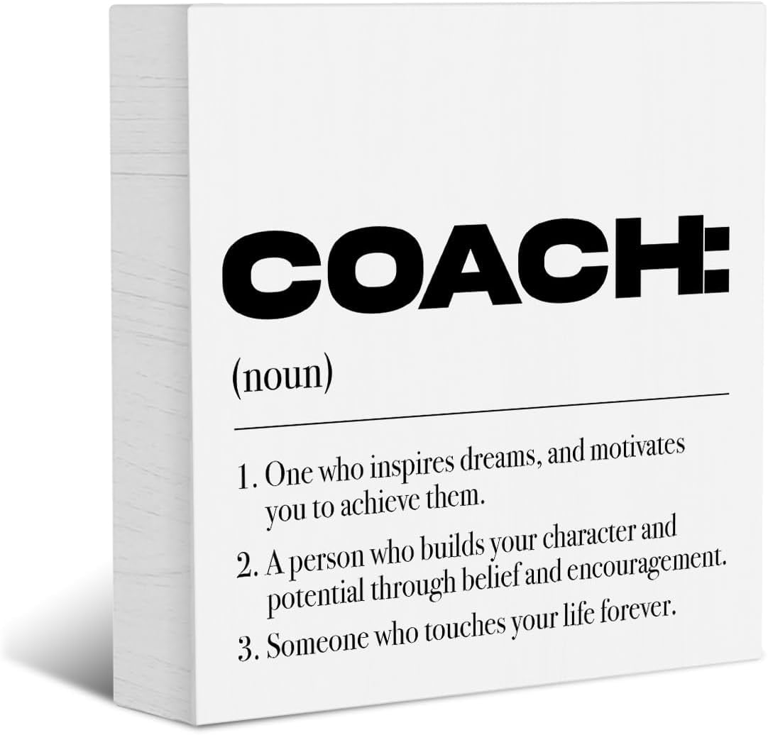 Zomyto 5x5 Inches Coach Definition Decorative Signs Plaques Wooden Box ...