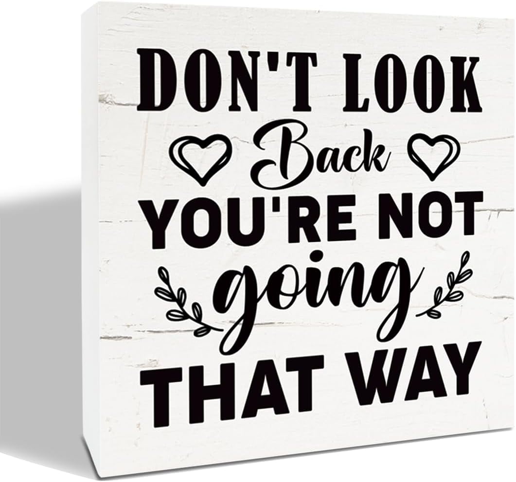 Zomyto 5x5 Inches Don’t Look Back Sign, Inspirational Wood Sign ...