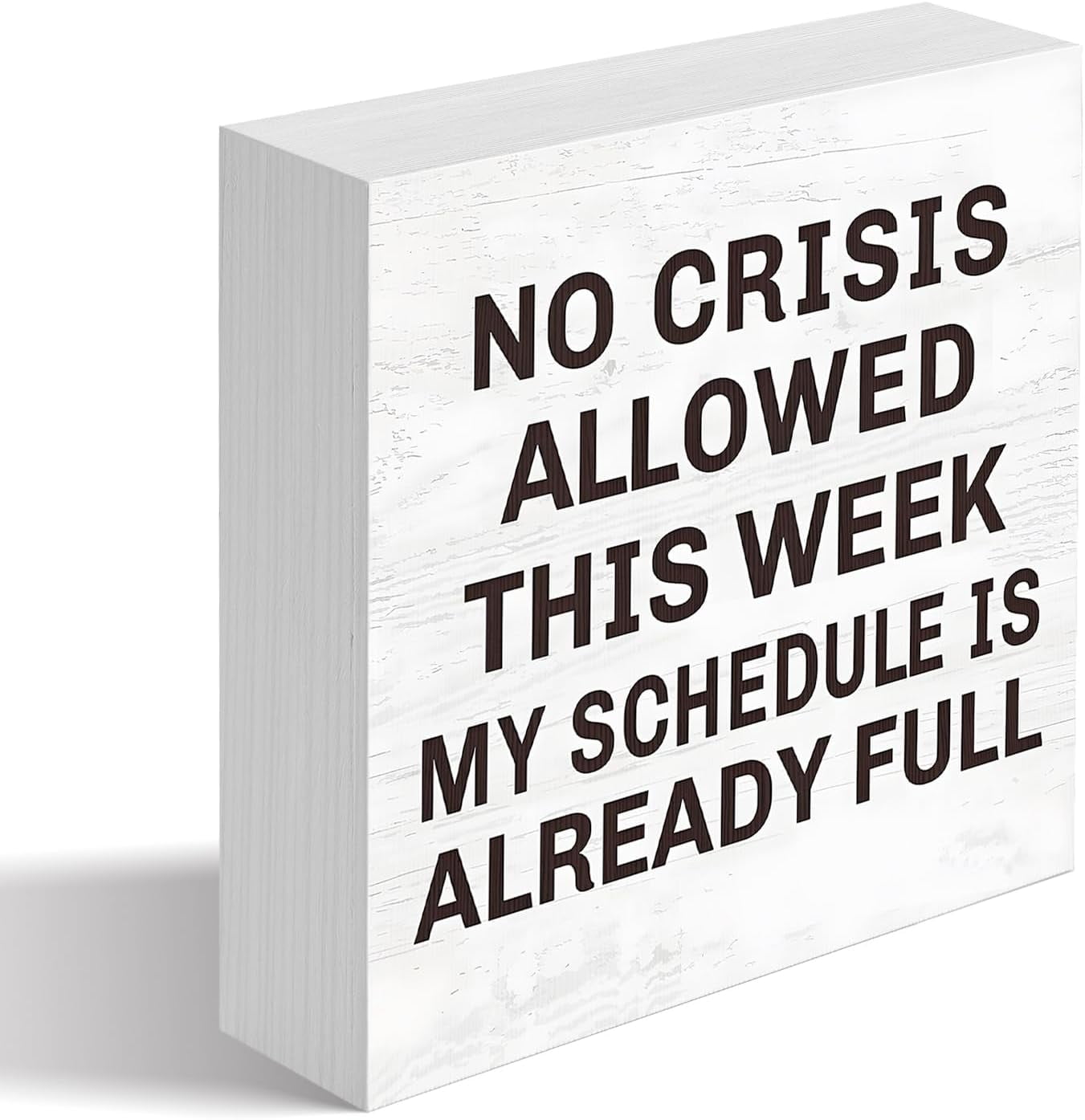 Zomyto 5x5 Inches Funny Home Office Desk Decor Rustic Farmhouse Wood ...