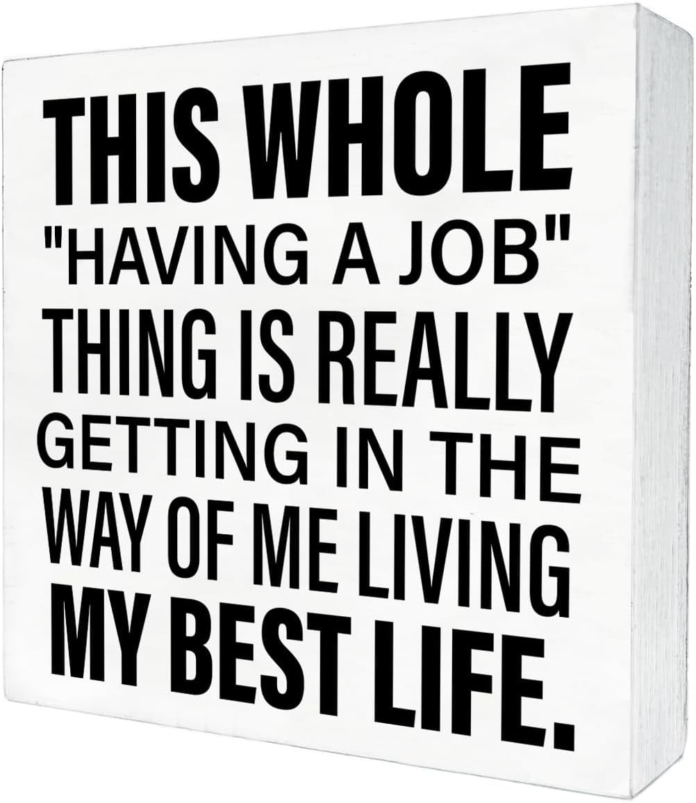 Zomyto 5x5 Inches Funny Office Sign Sarcastic Office Decorative Sign ...