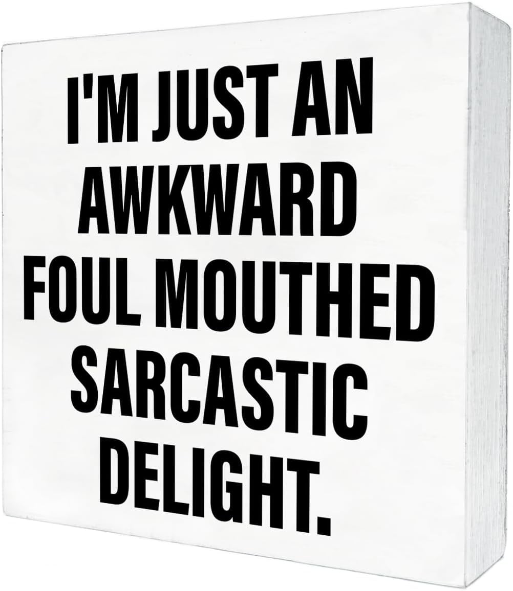 Zomyto 5x5 Inches Funny Office Sign Sarcastic Office Wood Sign Humor ...