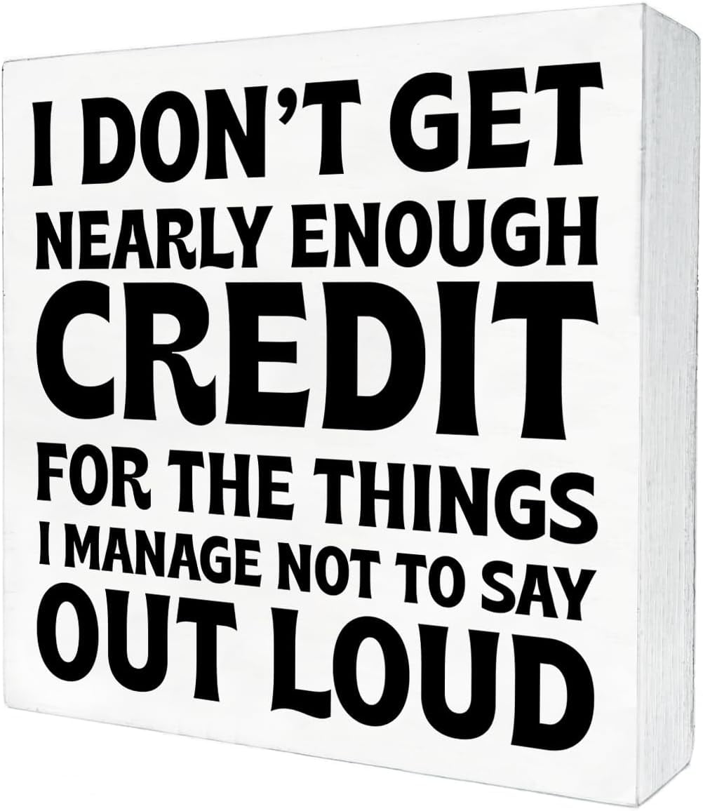 Zomyto 5x5 Inches Funny Office Sign Work Humor Wood Sign Office Desk ...