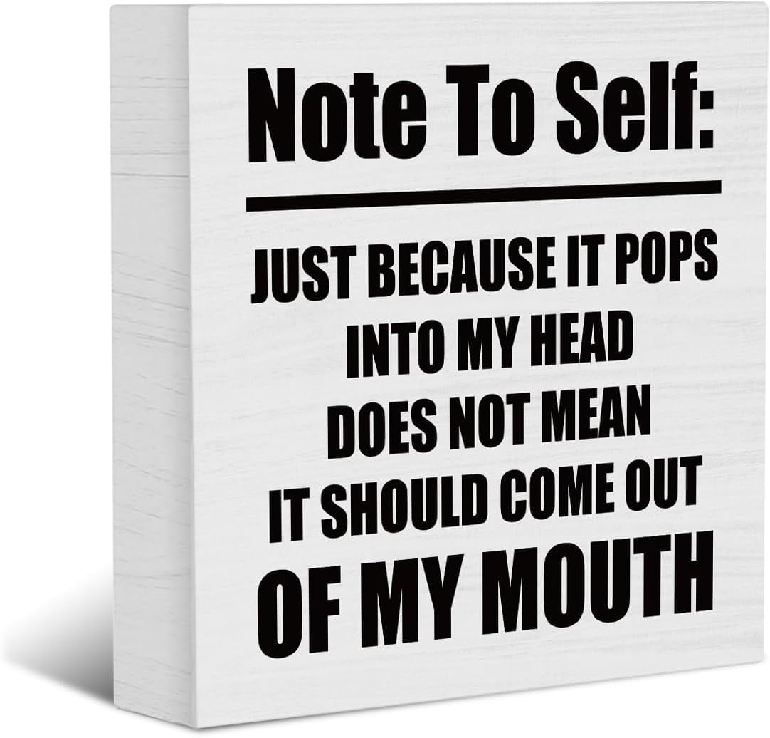 Zomyto 5x5 Inches Funny Sarcastic Wood Block Plaque Box Signs, Rustic ...