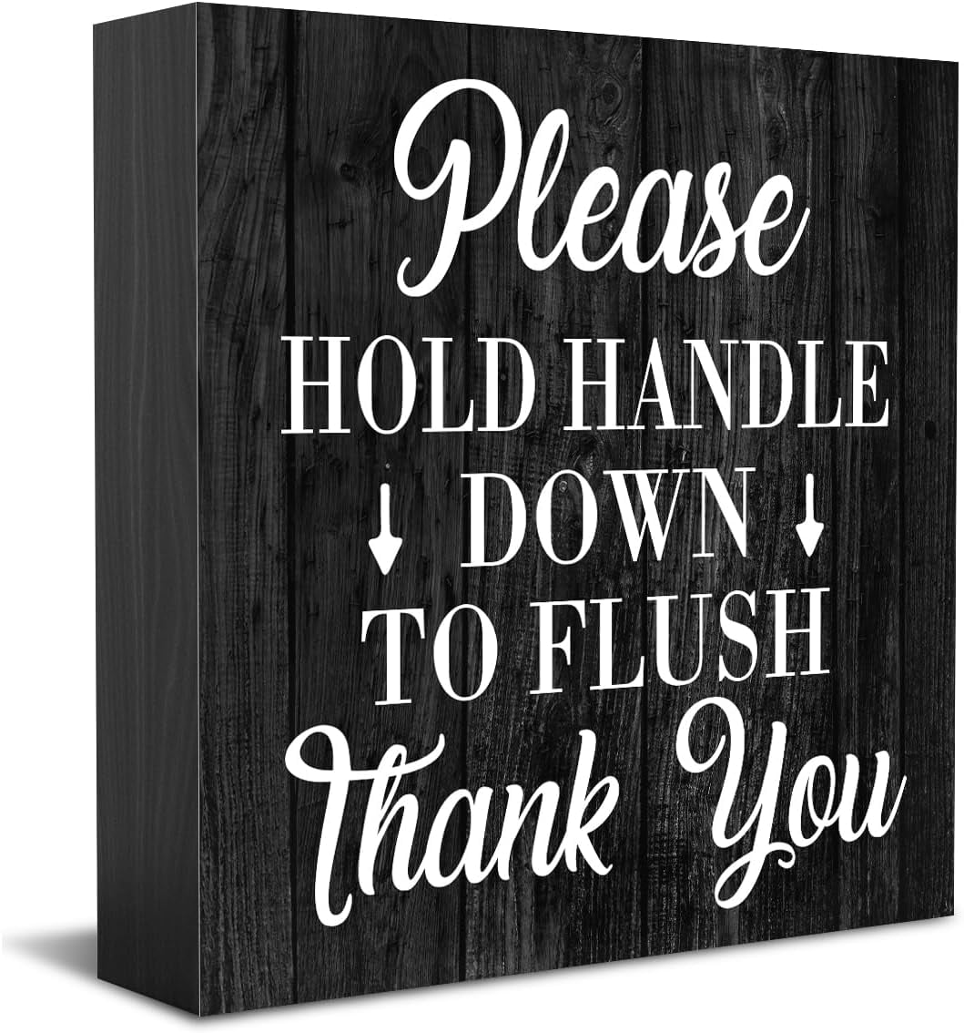 Zomyto 5x5 Inches Funny Sign Desk Decor Wooden Box Sign Rustic Black ...